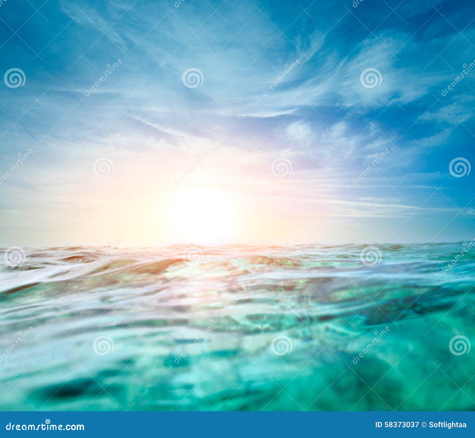 Abstract Underwater Background with Soft Light Sun Stock Image - Image ...