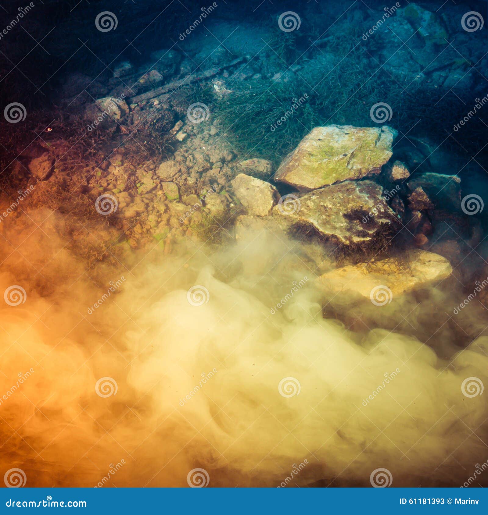 Abstract Underwater Scene with Smoke Stock Image - Image of ocean ...