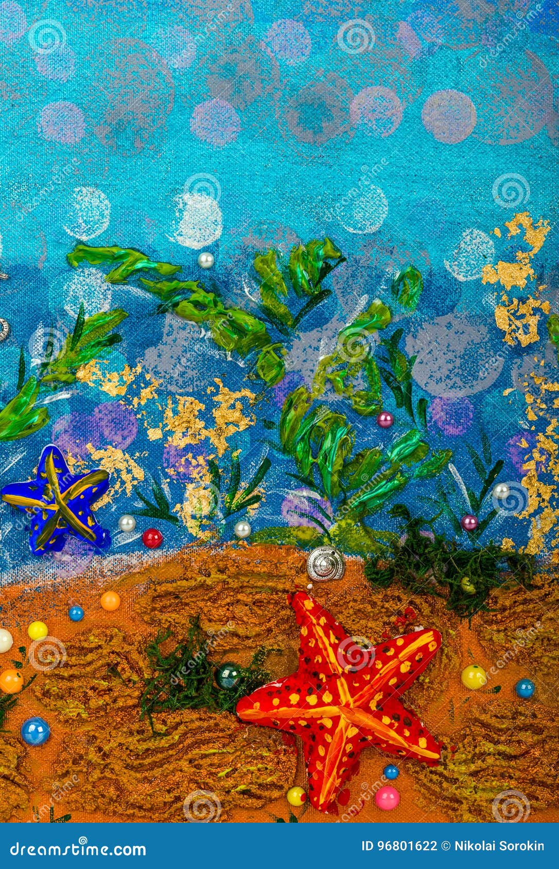 Abstract Underwater Seascape Stock Illustration - Illustration of ...