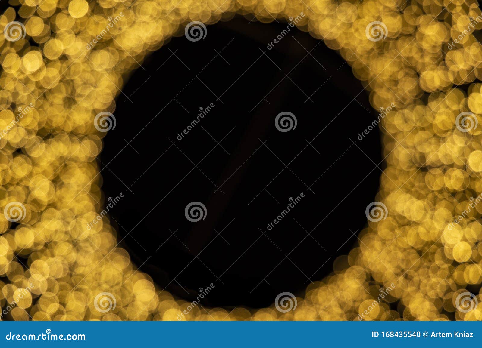 Abstract Unfocused Festive Wallpaper Pattern Mock Up of Golden Lights ...