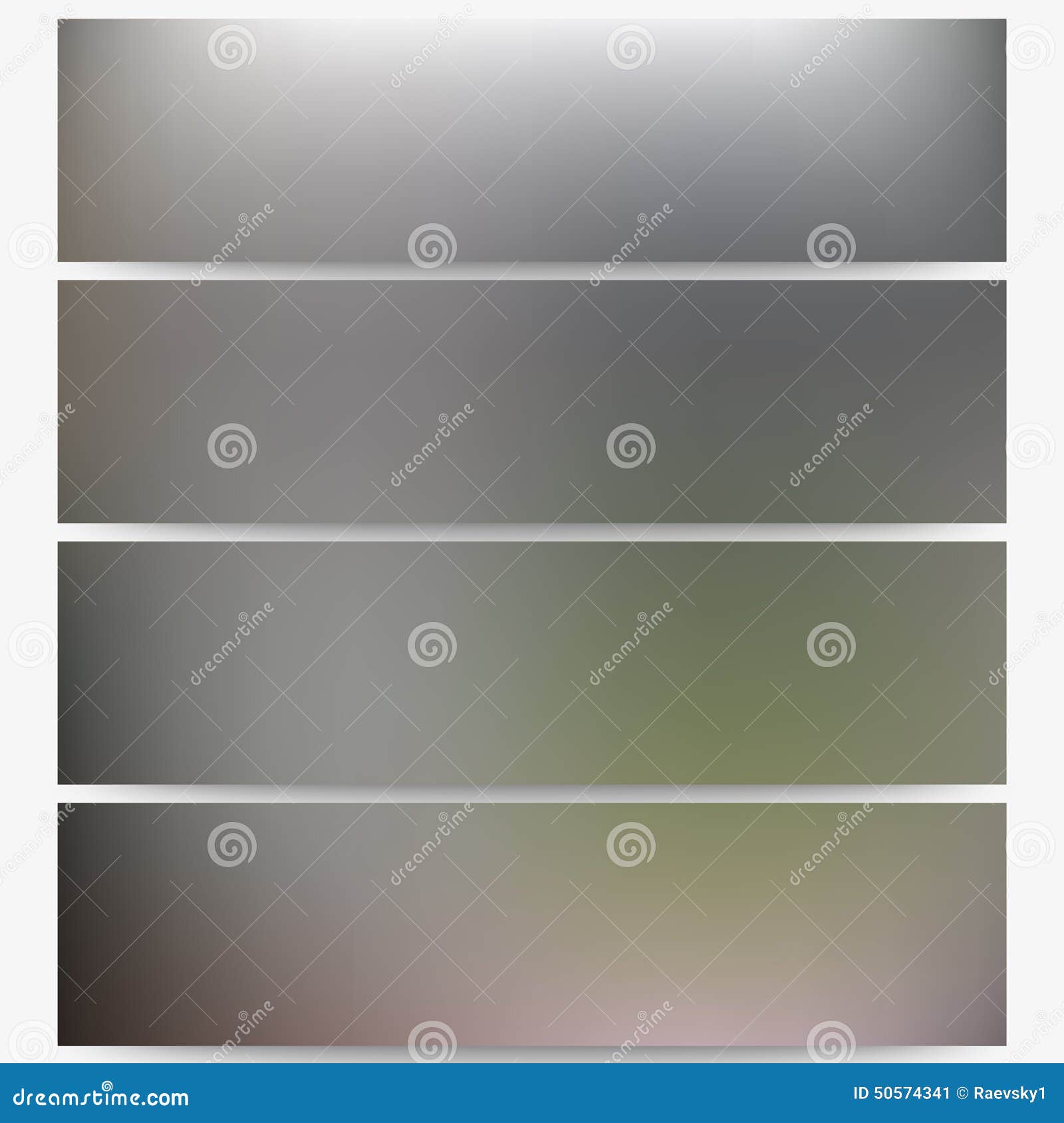 Abstract Unfocused Natural Headers Set, Blurred Stock Vector ...