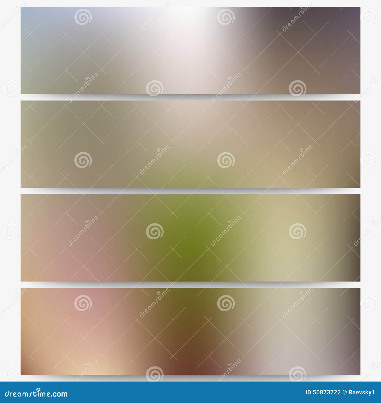 Abstract Unfocused Natural Headers Set, Blurred Stock Vector ...