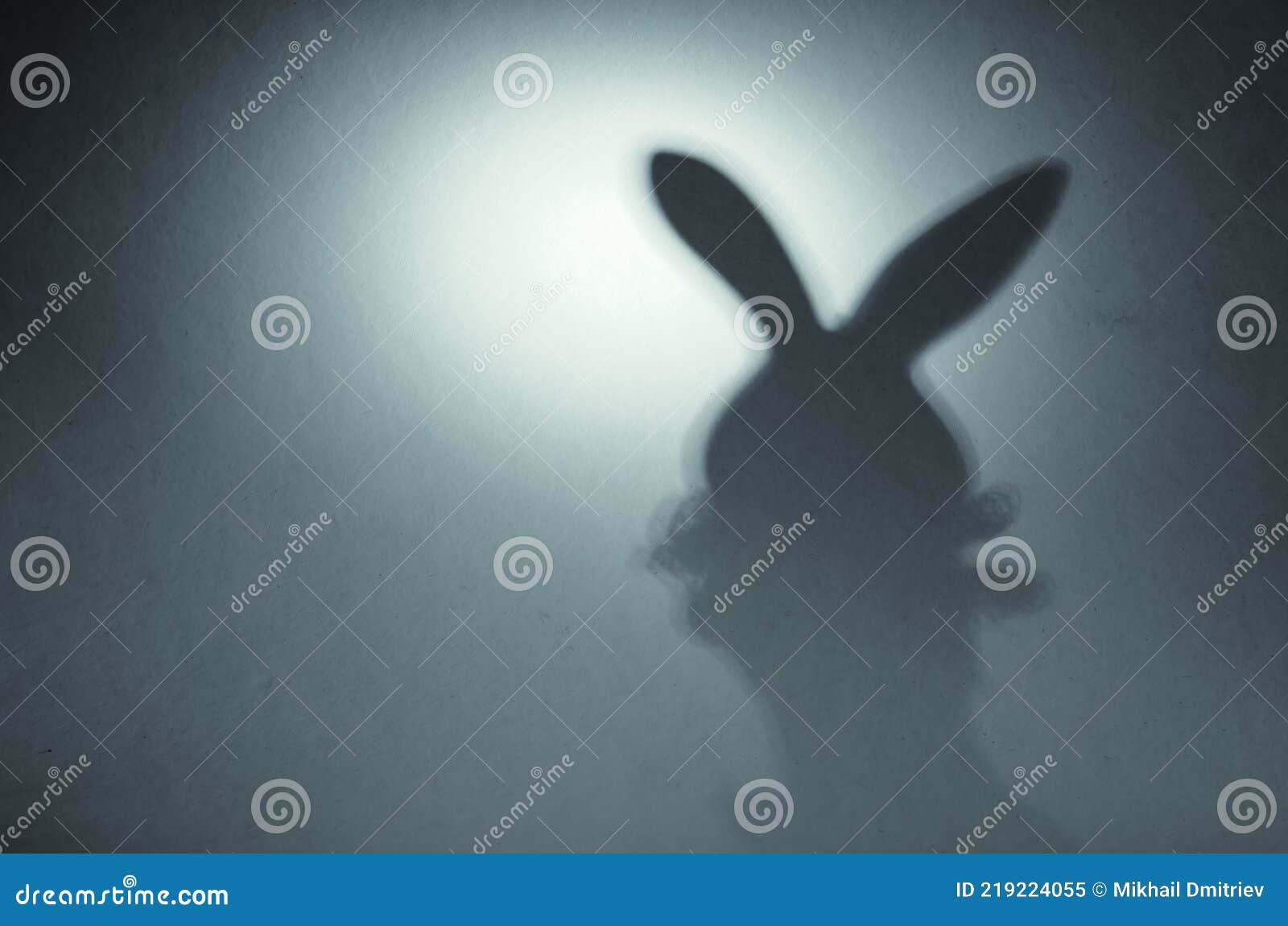 Abstract Unfocused Shadow of a Rabbit on a Gray-blue Background. Stock ...