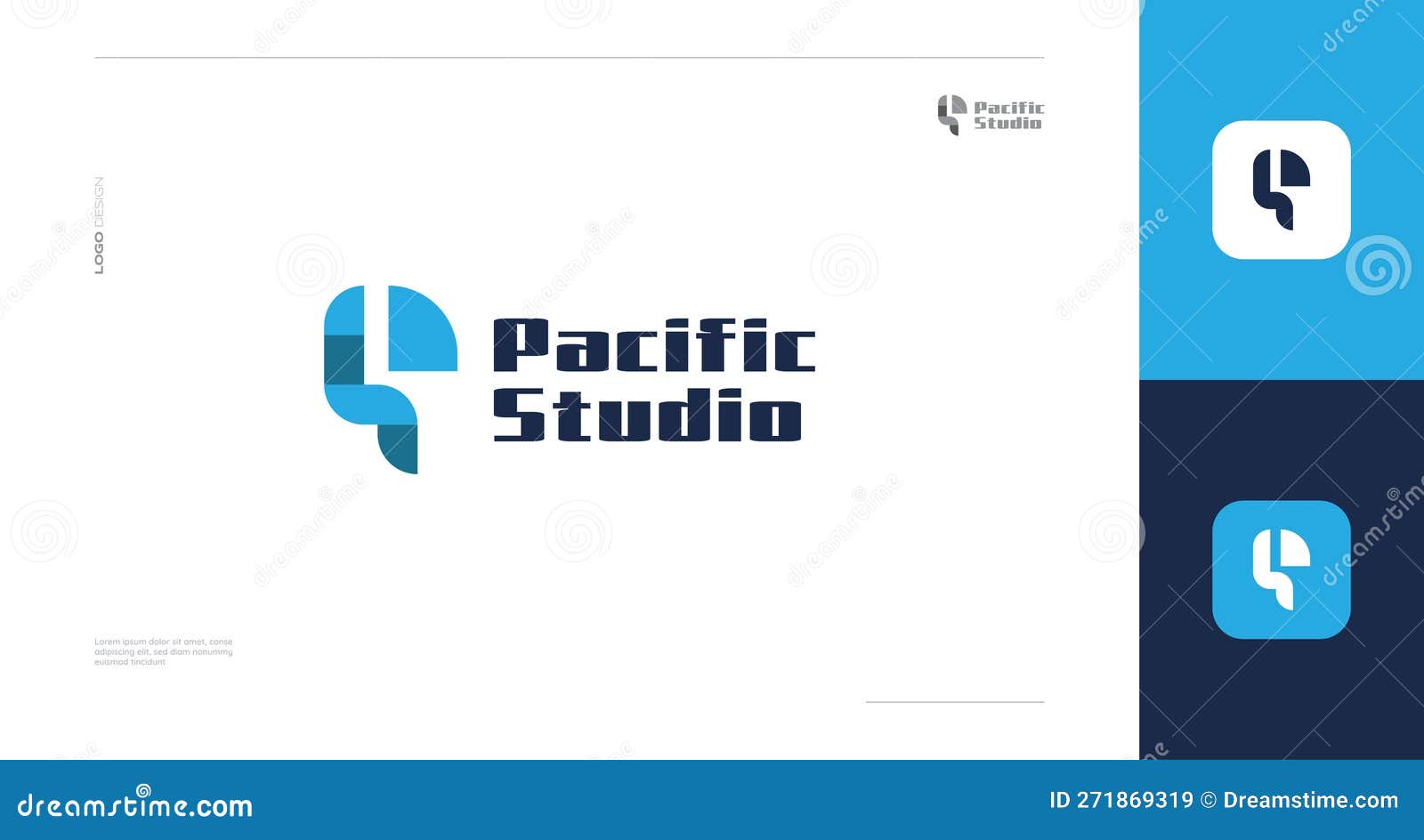 Abstract and Unique Blue Letter P Logo Design Stock Vector ...