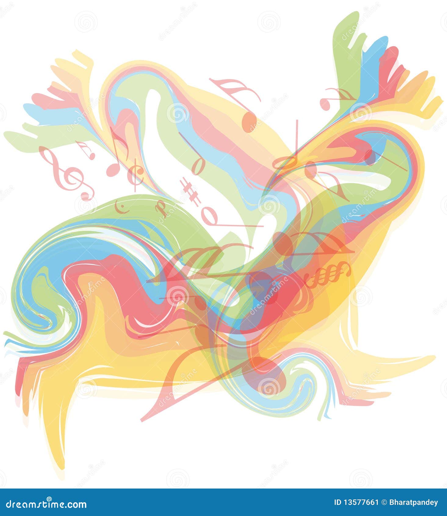 Abstract Unique Design with Music Notes Stock Vector - Illustration of ...