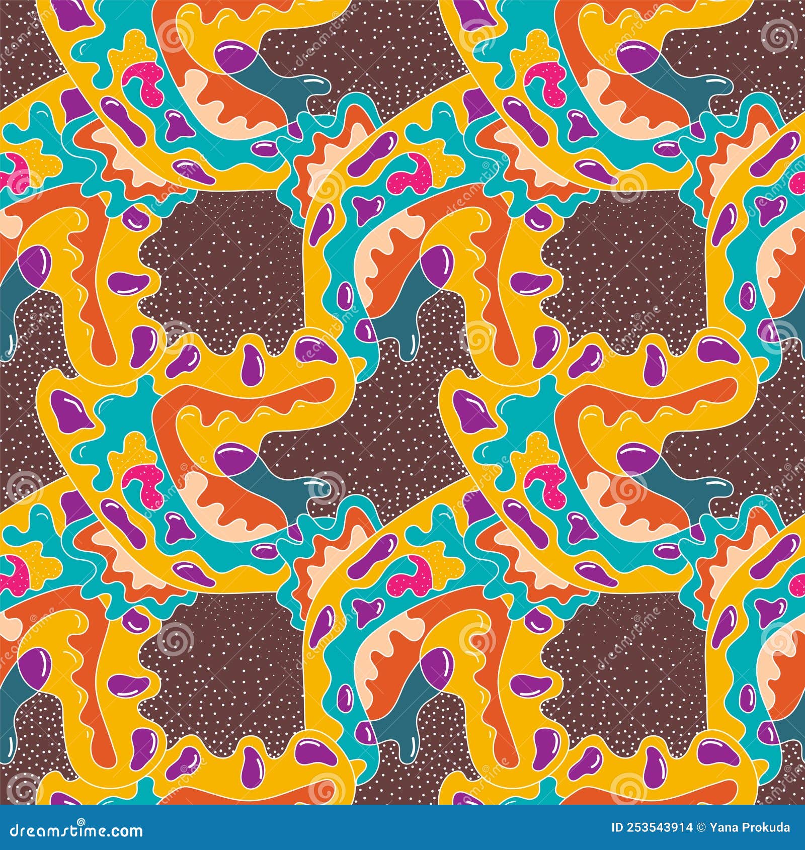 Abstract Unique Seamless Artwork with Hand Drawn Unusual Pattern Stock ...