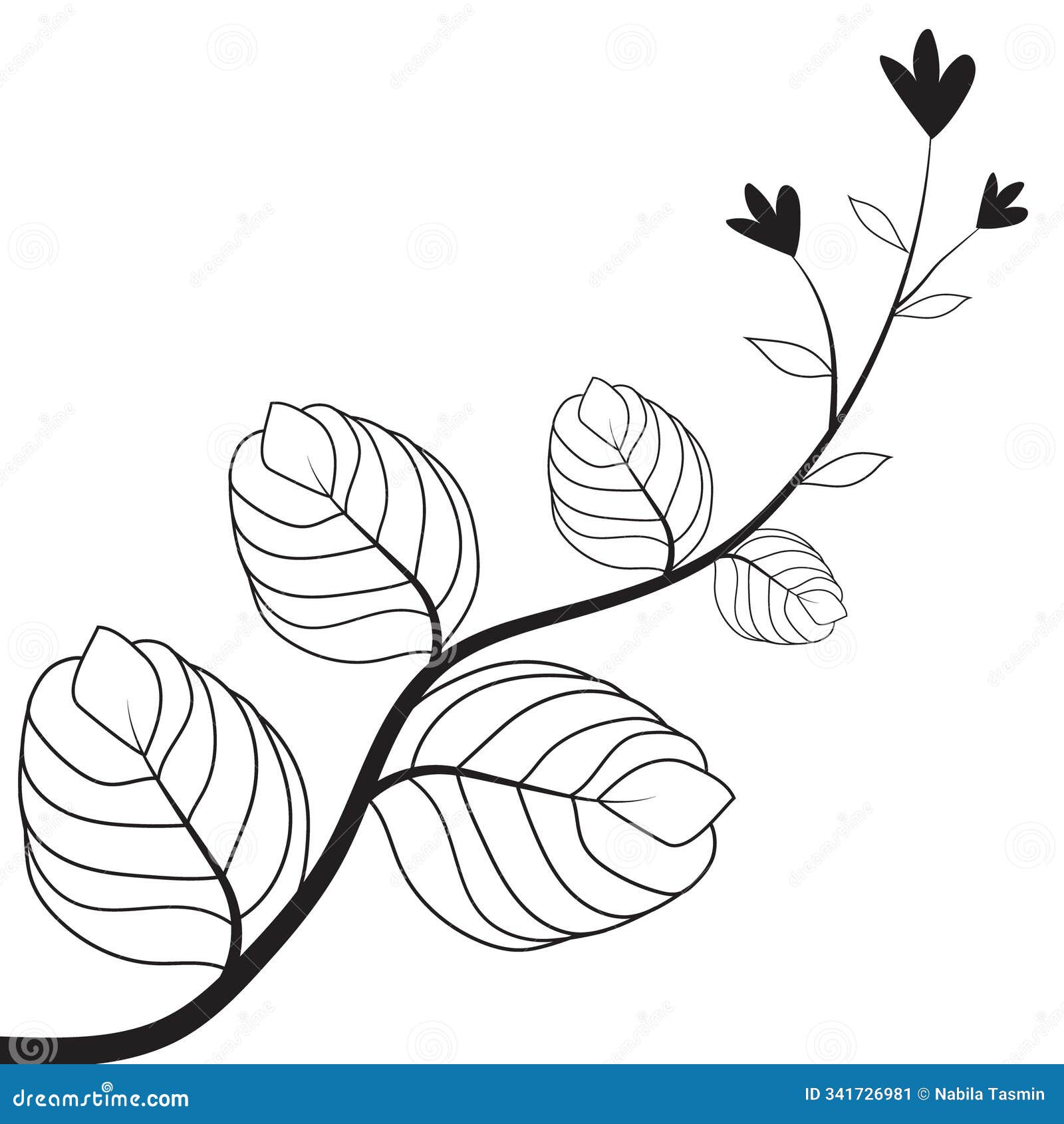 Abstract Unique Style Leaf Design. Simple Line Art Leaf Design Stock ...