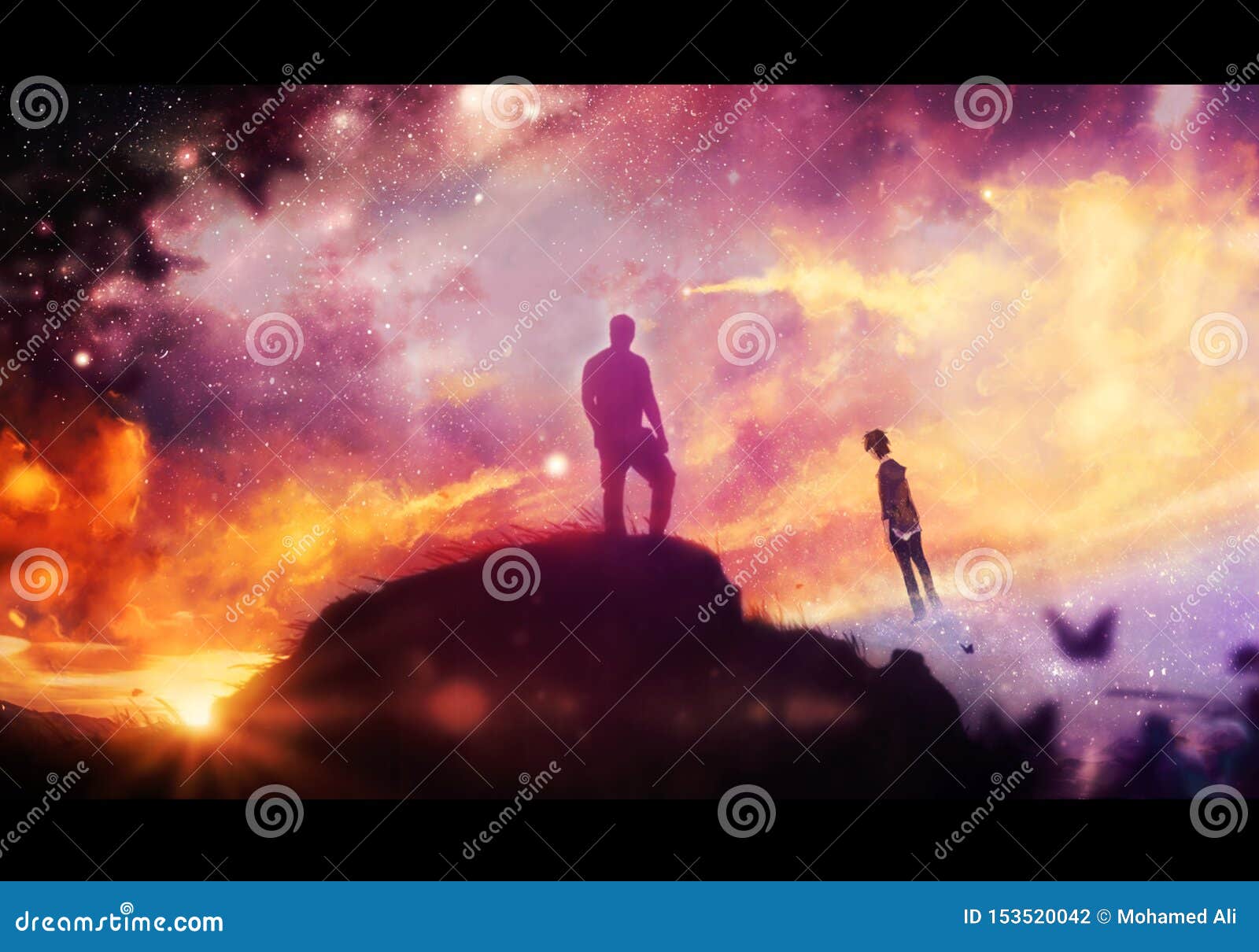 Abstract Unique Two Dimensional Worlds Collapsing Together Stock Photo ...