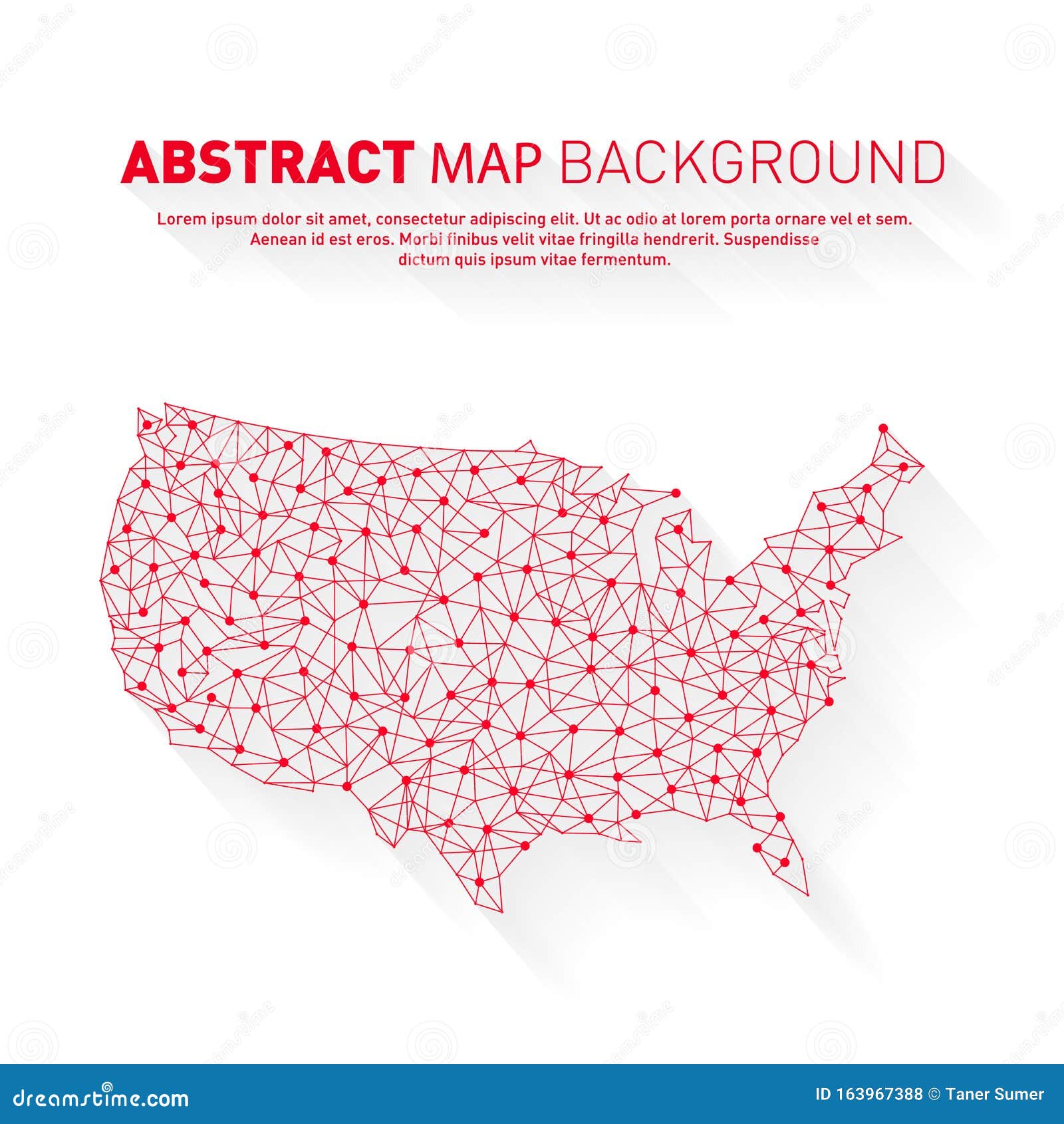 Abstract United States Of America Map With White Circle Stock ...