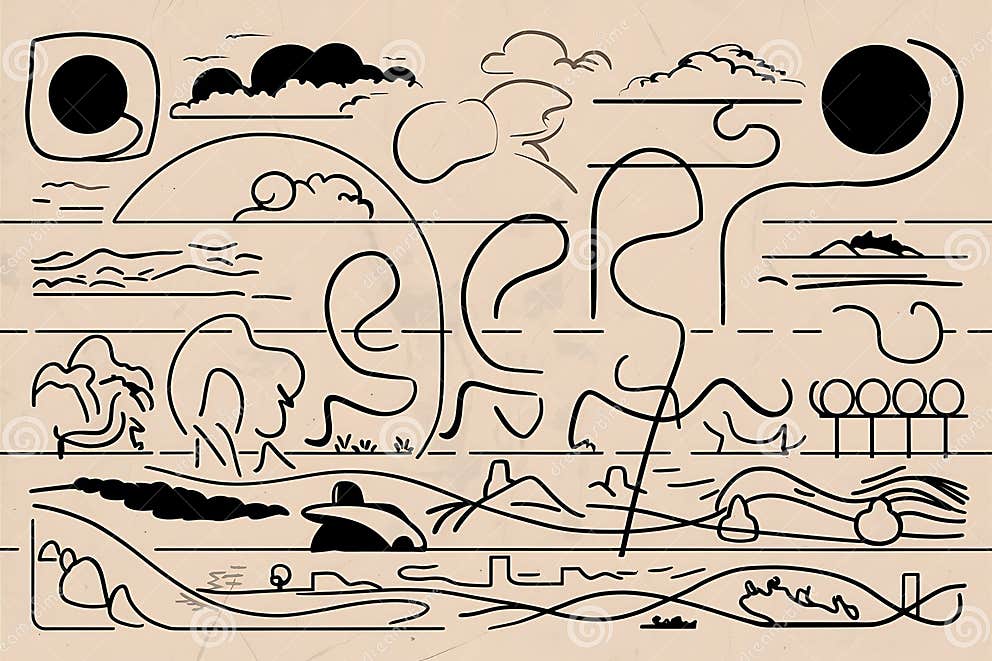 Abstract Unknown Drawing Shapes Stock Illustration - Illustration of ...