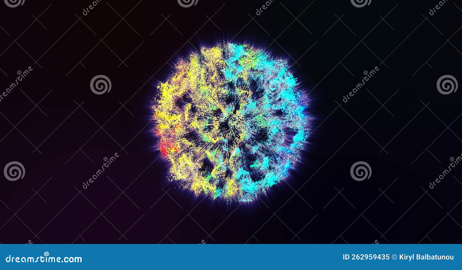 Abstract Unusual Beautiful Bright Glowing Explosion of a Star Ball of a ...