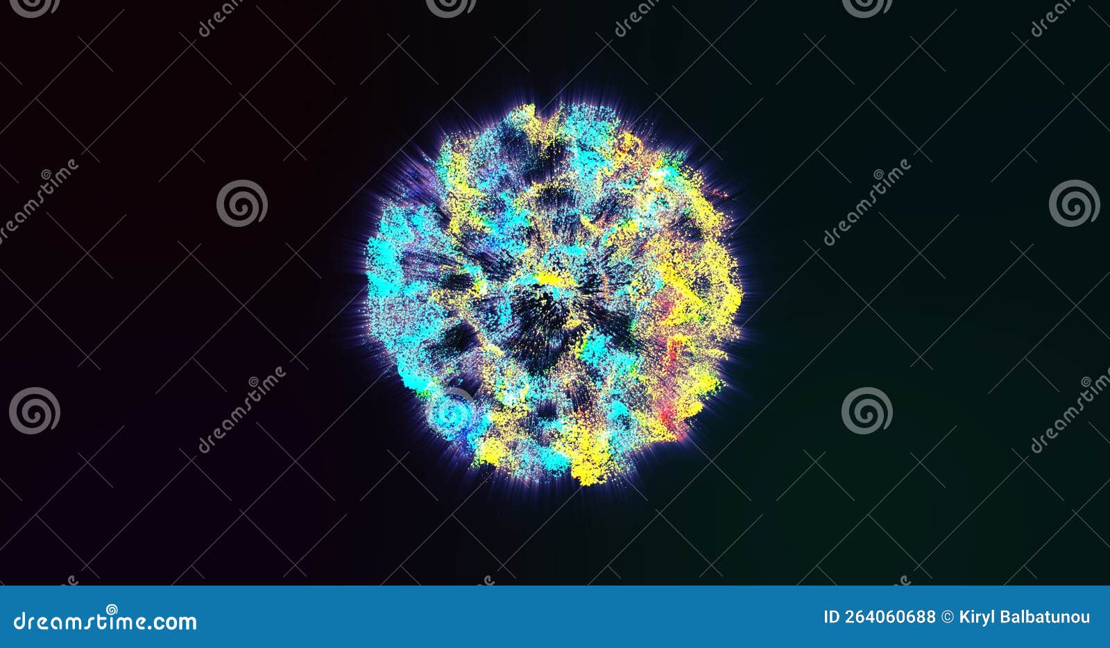 Abstract Unusual Beautiful Bright Glowing Explosion of a Star Ball of a ...