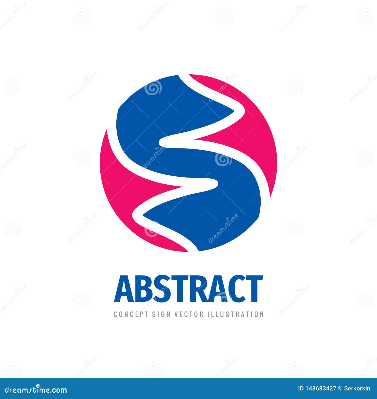 Abstract Unusual Business Logo Design. Dynamic Structure in Circle ...