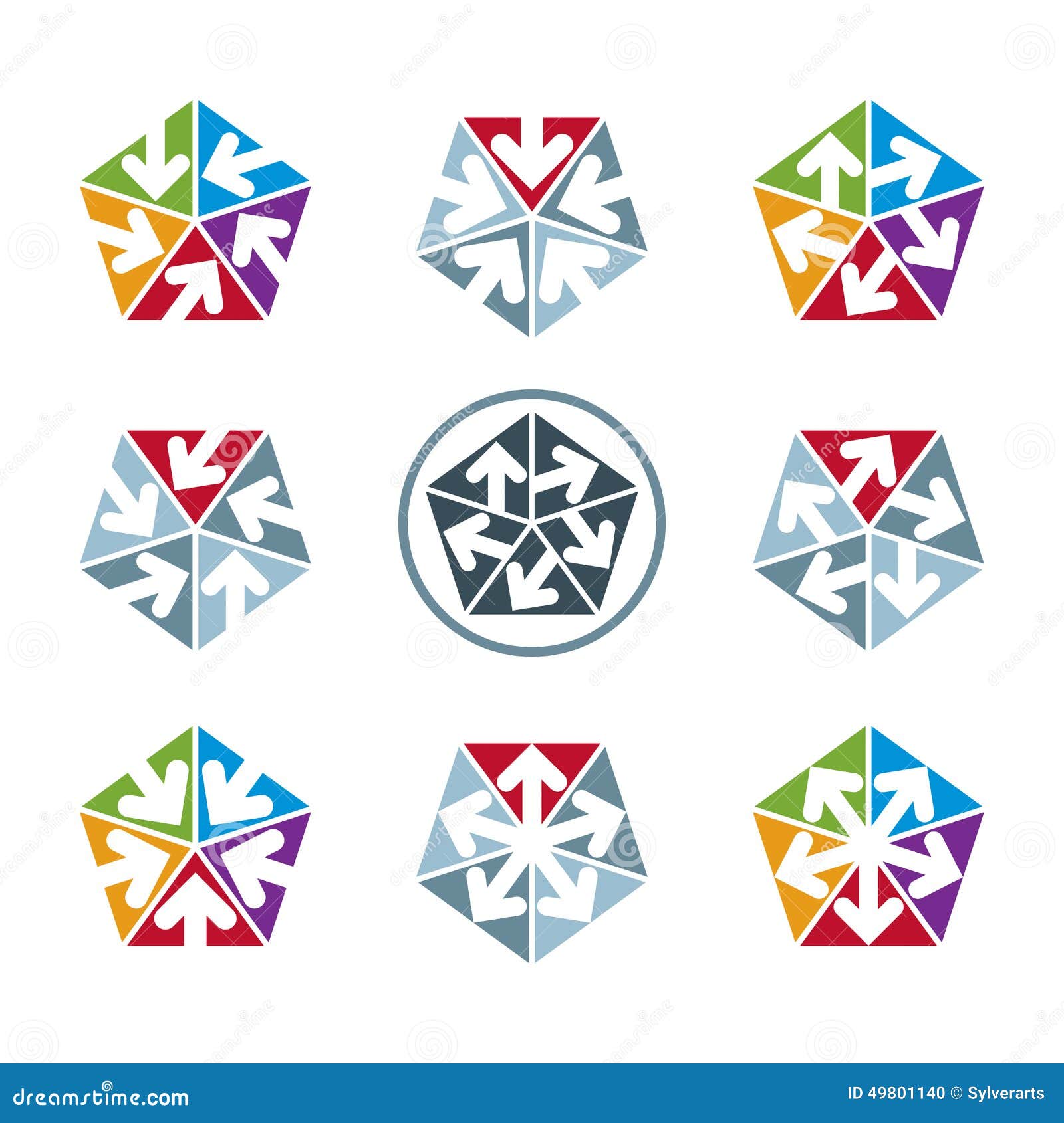 Abstract Unusual Vector Symbols Set, Creative Stylish Icon Templates ...