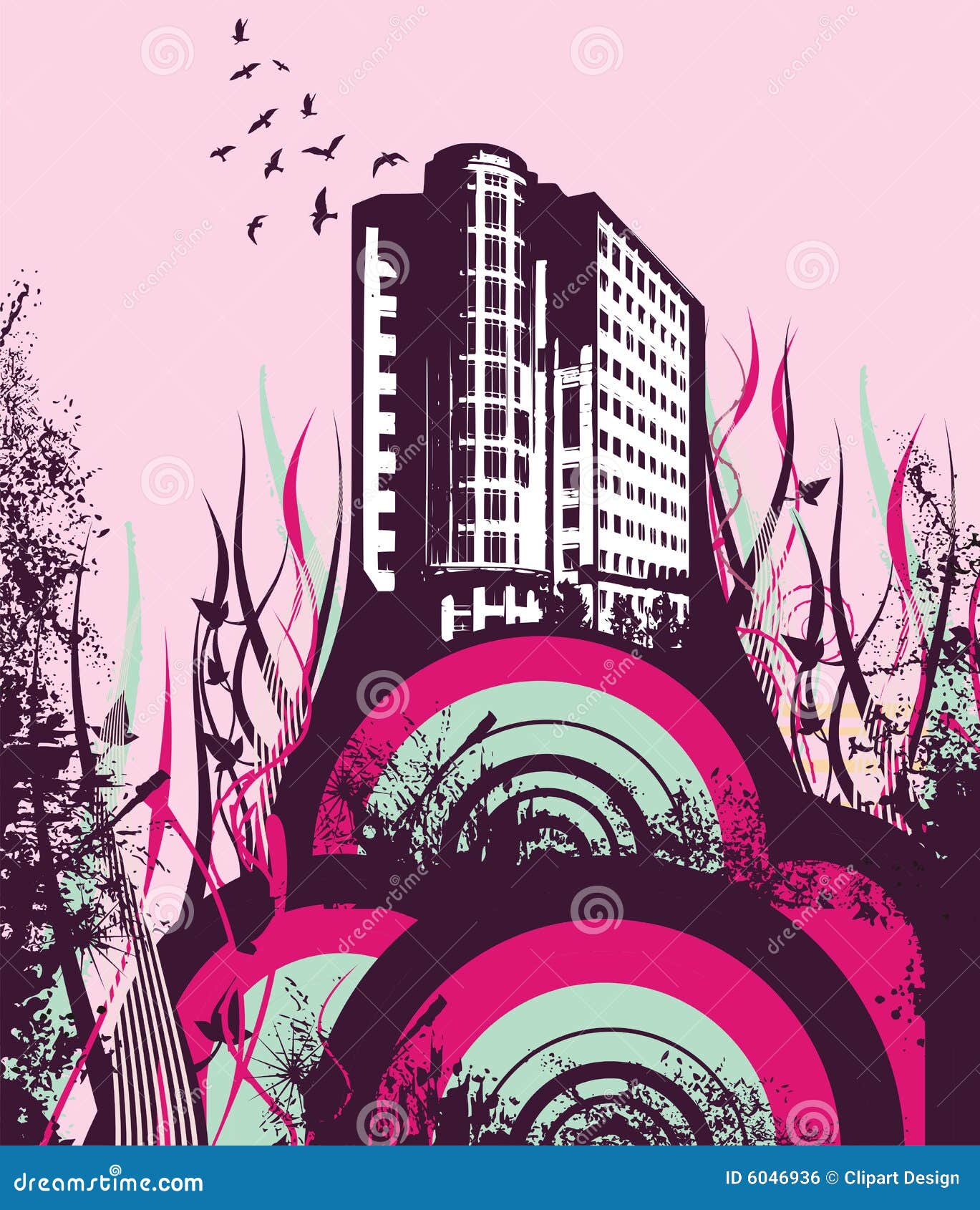 Abstract urban background stock vector. Illustration of drawing - 6046936