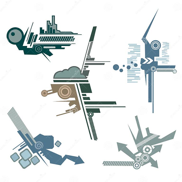 Abstract Urban Design Elements Stock Illustration - Illustration of ...