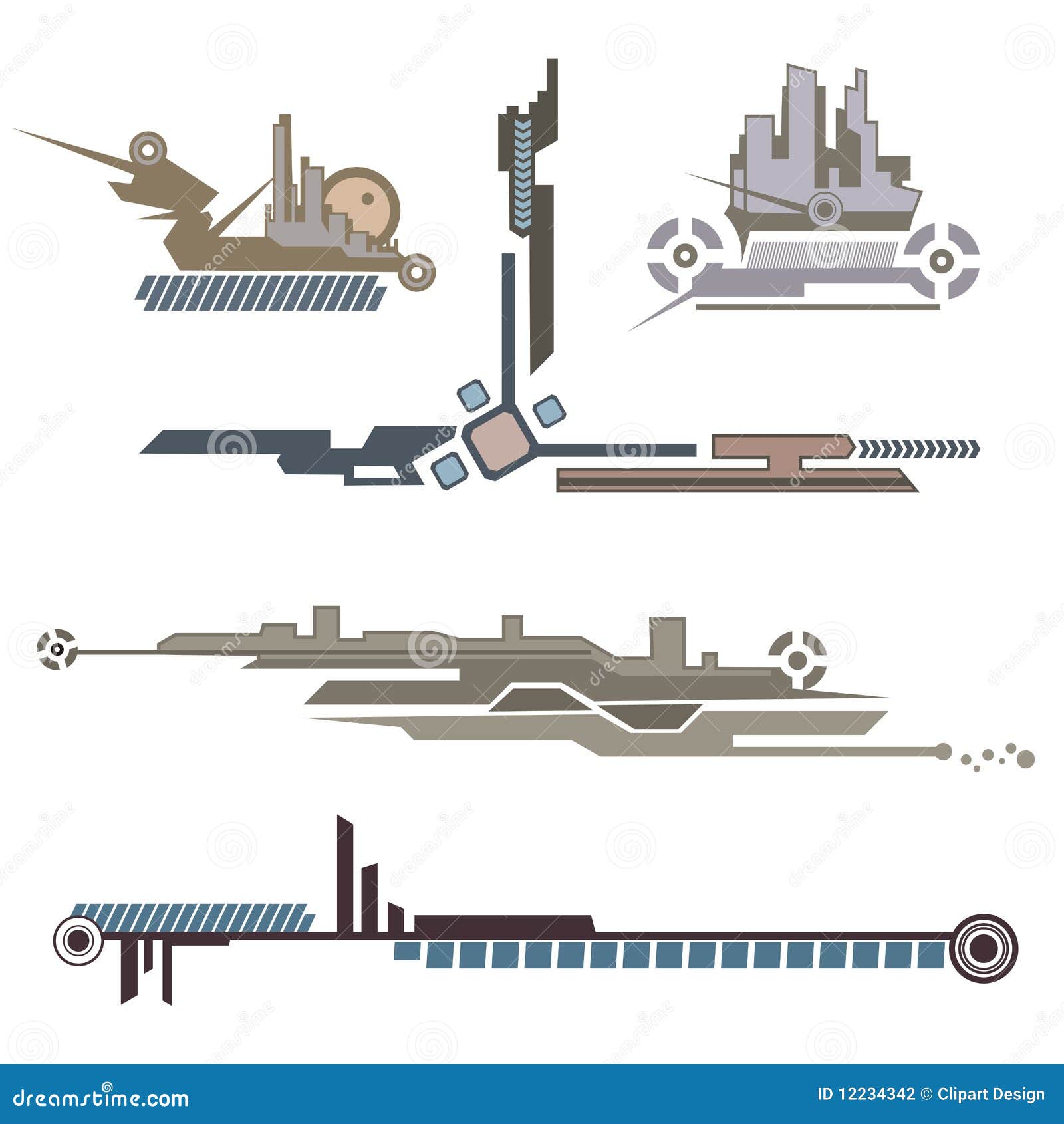 Abstract Urban Design Elements Stock Illustration - Illustration of ...