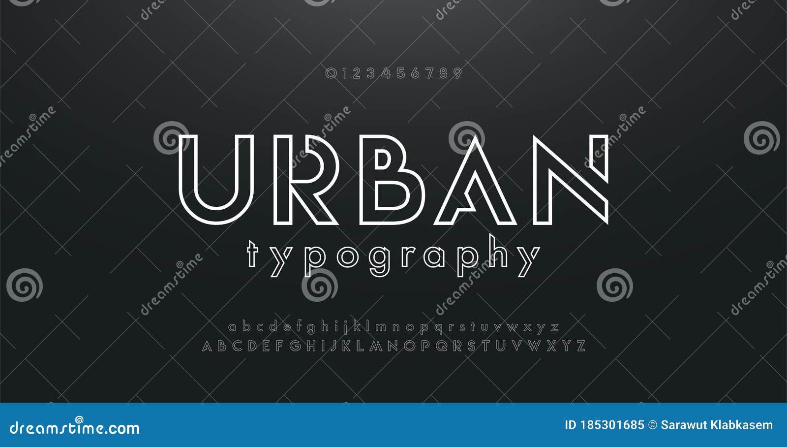 Modern Single Thin Line Font Vector Uppercase Letters