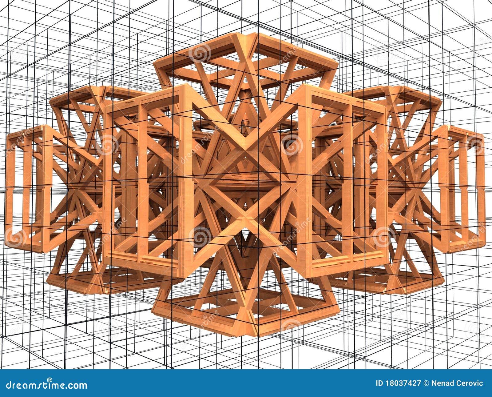 Abstract Urban Wood Constructions 03 Stock Illustration - Illustration ...