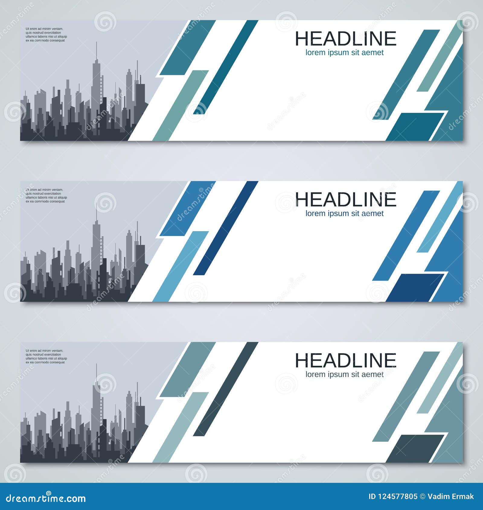 Abstract Urbanistic Banners Templates Stock Vector - Illustration of ...