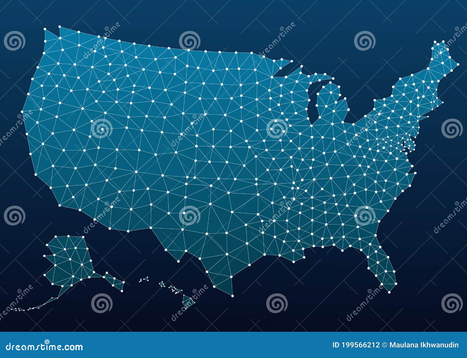 Abstract USA Map Network Bakcground Stock Vector - Illustration of ...