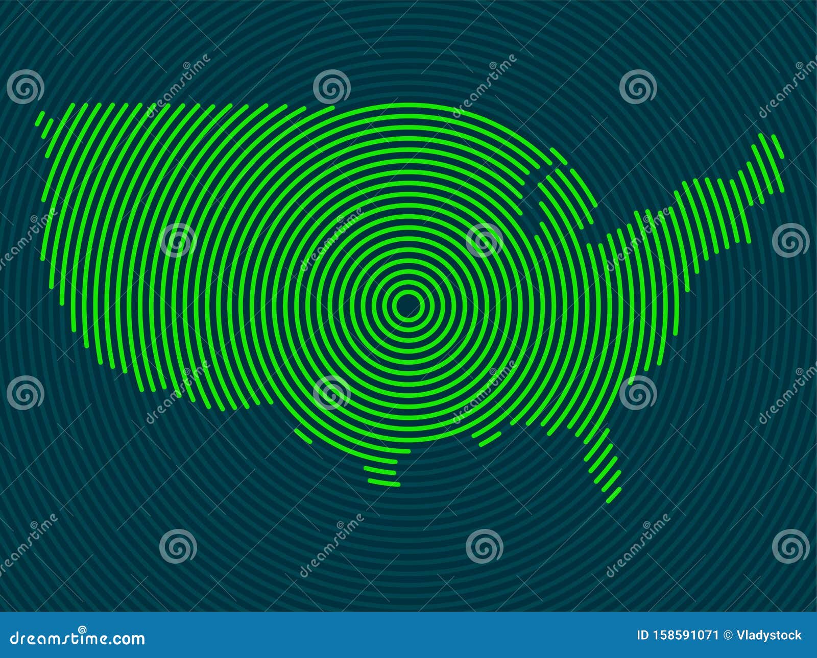 Abstract USA Map of Radial Lines Stock Vector - Illustration of ...