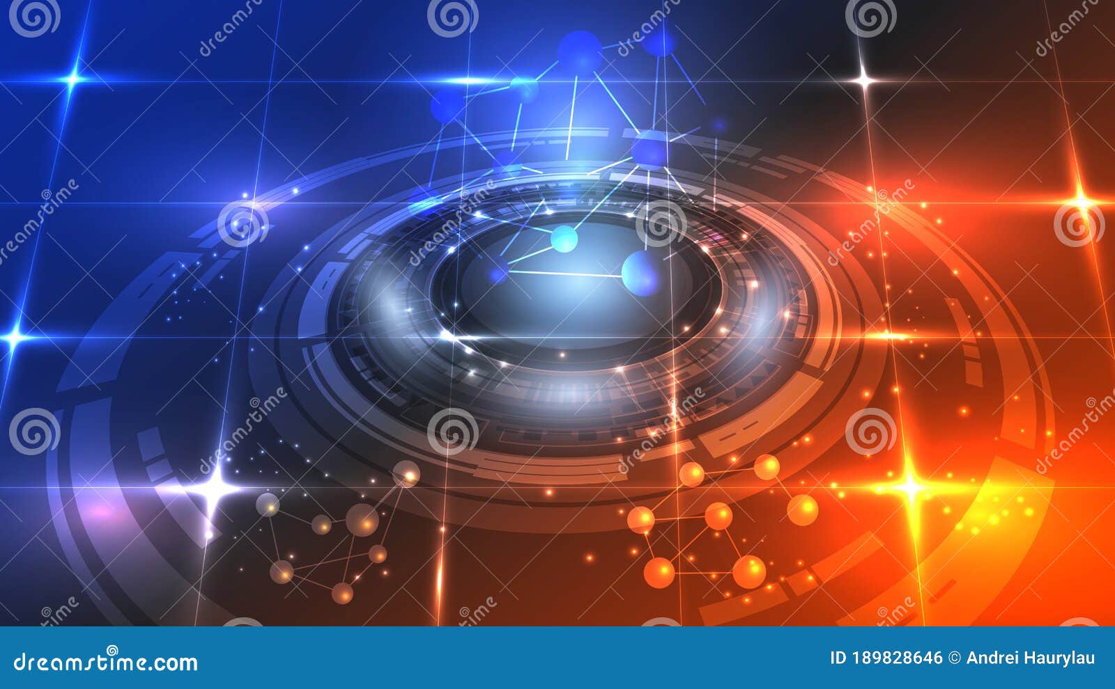 Abstract User HUD Interface from Glowing Futuristic Elements. High-tech ...