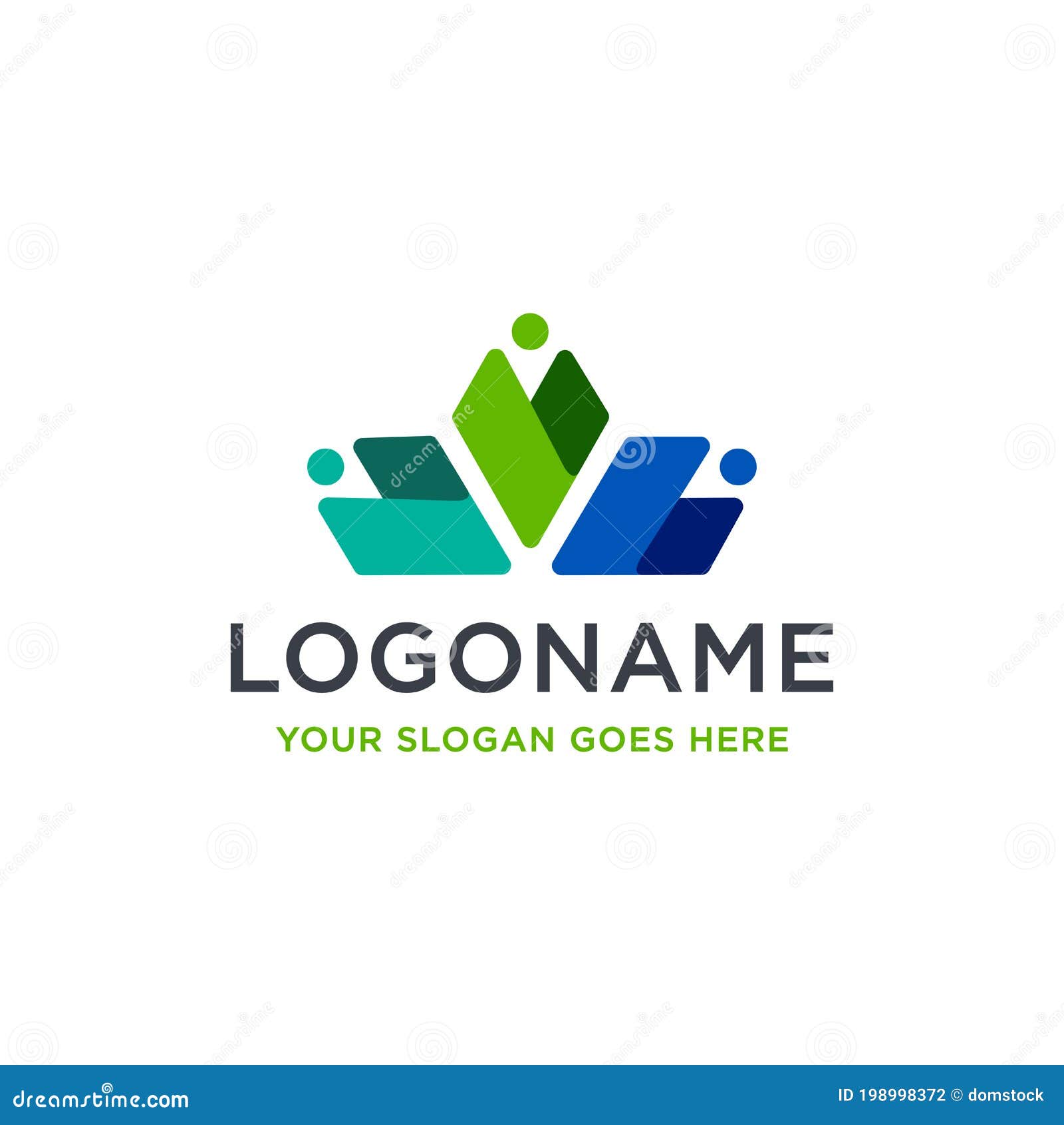 Abstract V Man Crown Logo Icon Vector Template Stock Vector ...