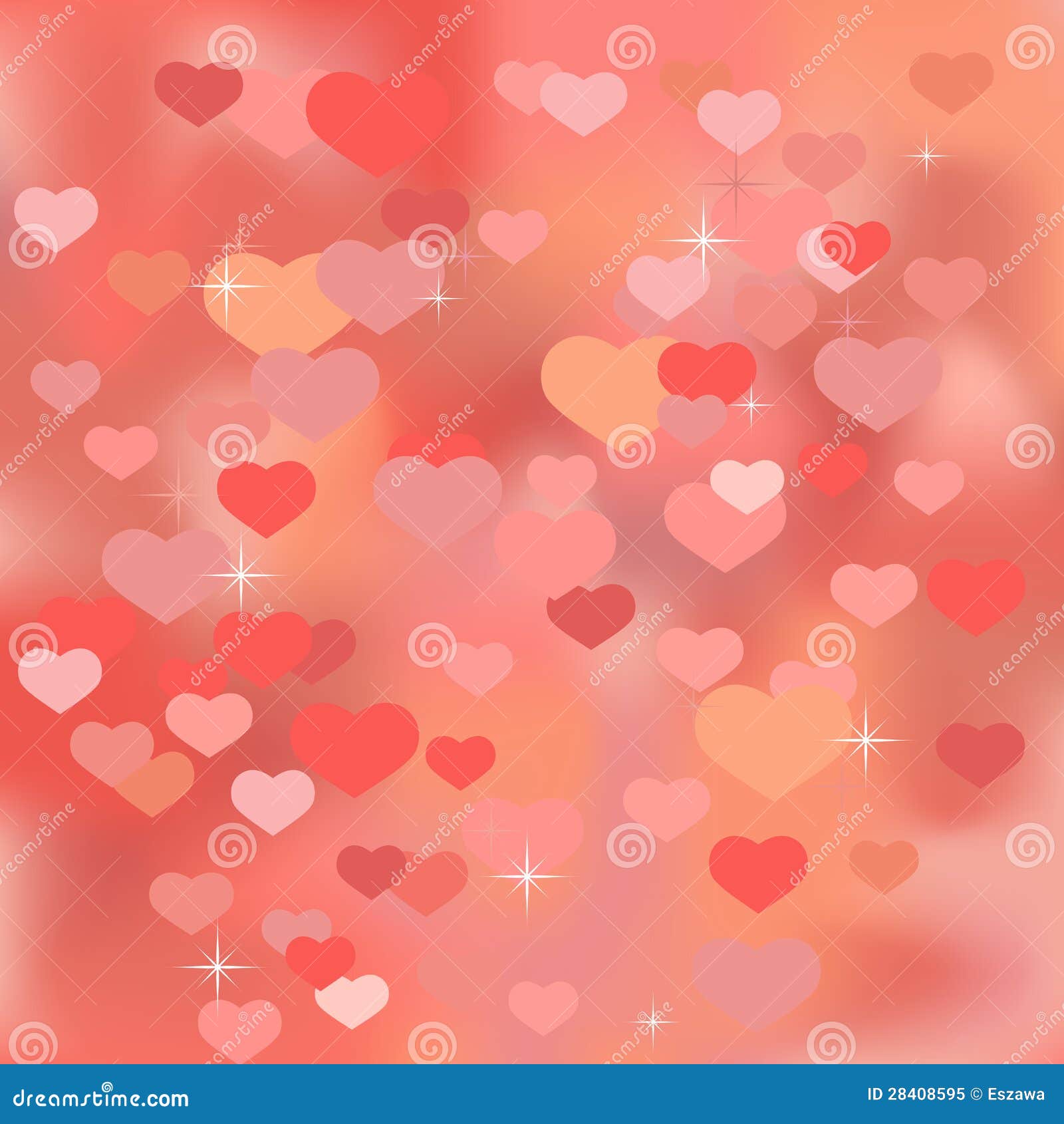 Abstract Valentine Background with Hearts Stock Vector - Illustration ...