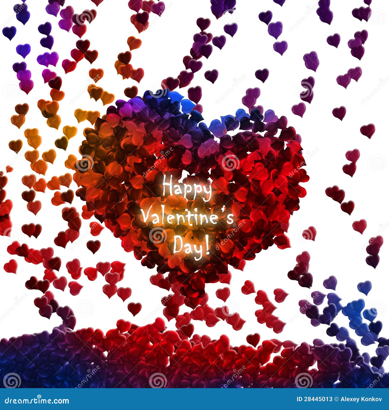 Abstract Valentine Background with Hearts on White Stock Illustration ...
