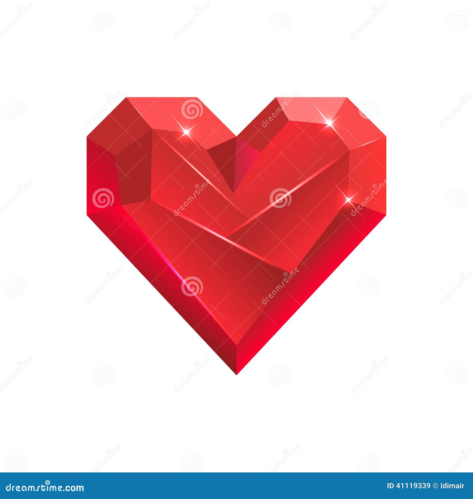 Abstract Valentine. Heart Gem. Vector Stock Vector - Illustration of ...