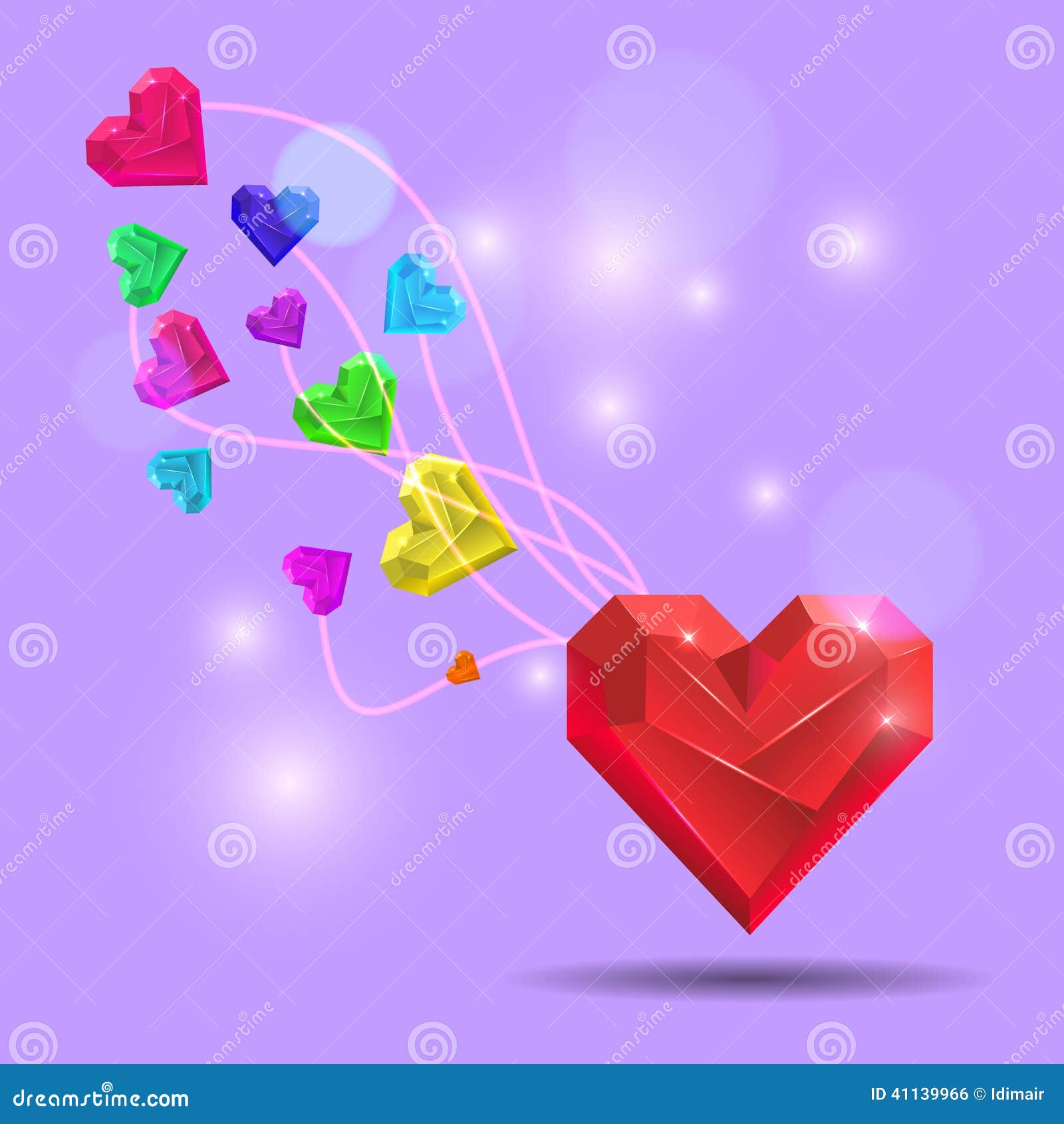 Abstract Valentine. Heart Gem. Vector Stock Vector - Illustration of ...