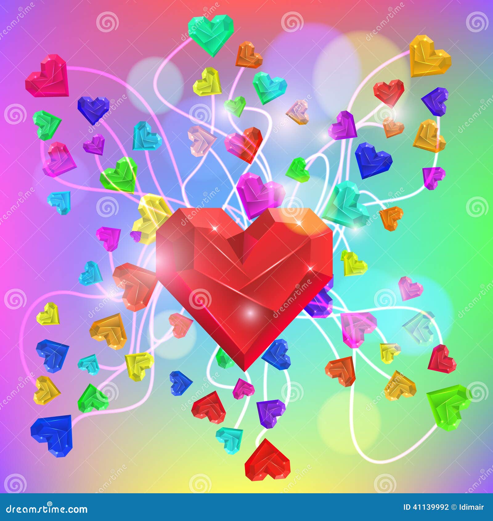 Abstract Valentine. Heart Gem. Vector Stock Vector - Illustration of ...