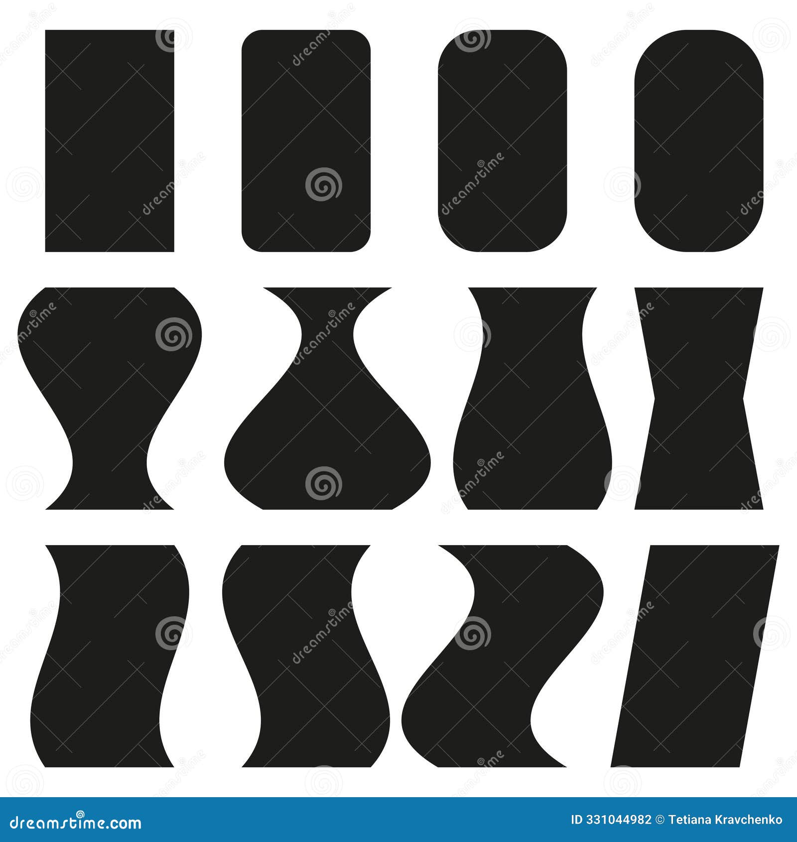 Abstract Vase Shapes. Black and White Design. Modern Vector Elements ...