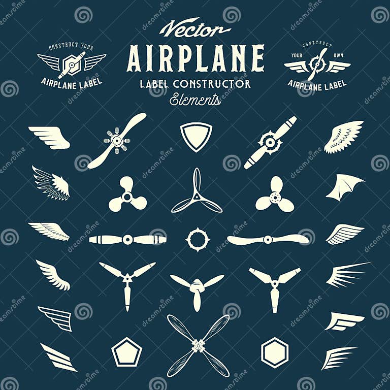 Abstract Vector Airplane Labels or Logos Stock Vector - Illustration of ...