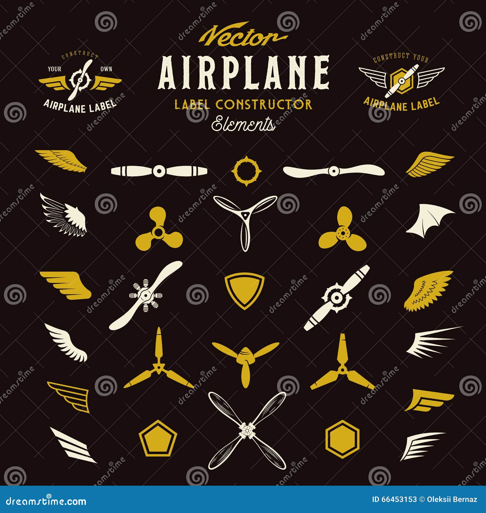 Airplane Labels Cartoon Vector | CartoonDealer.com #30711289