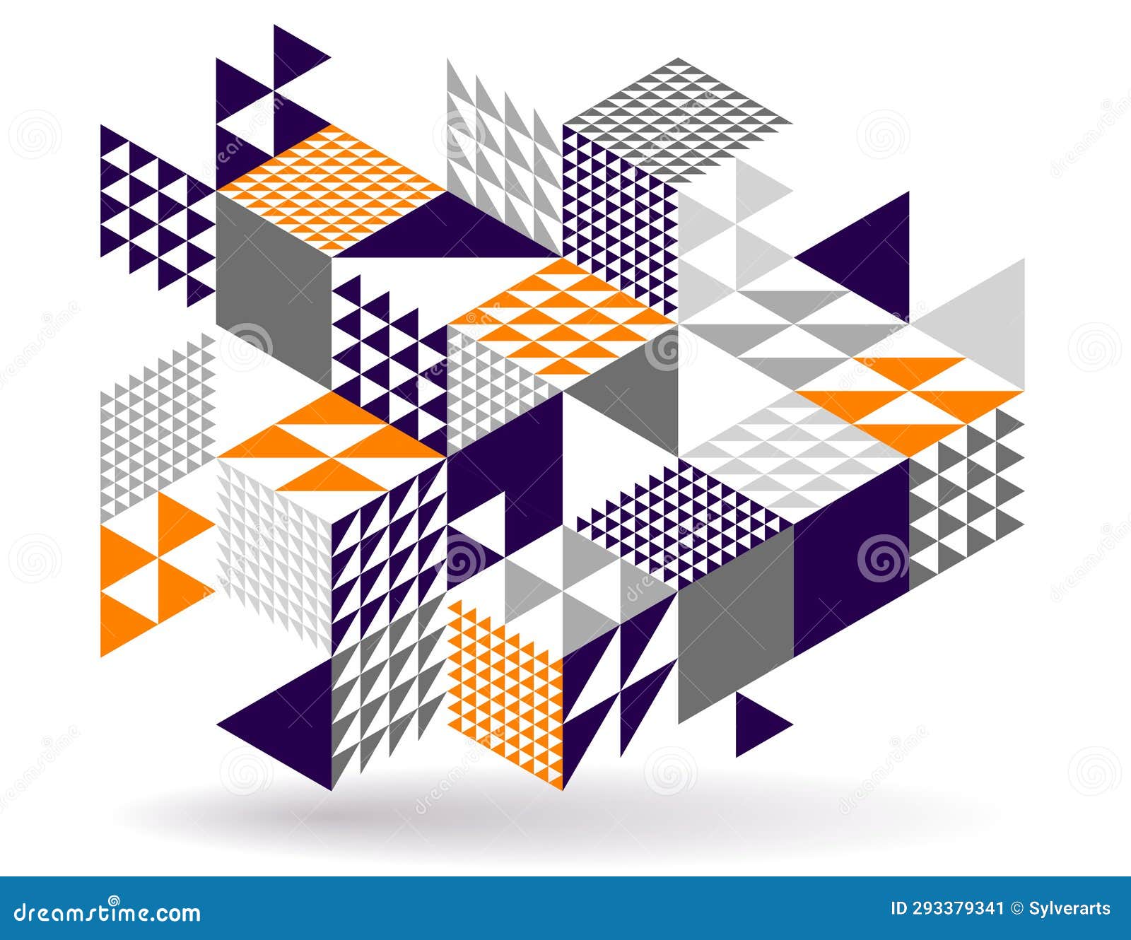 Abstract Vector Art with 3D Isometric Cubes Geometric Background, Op ...