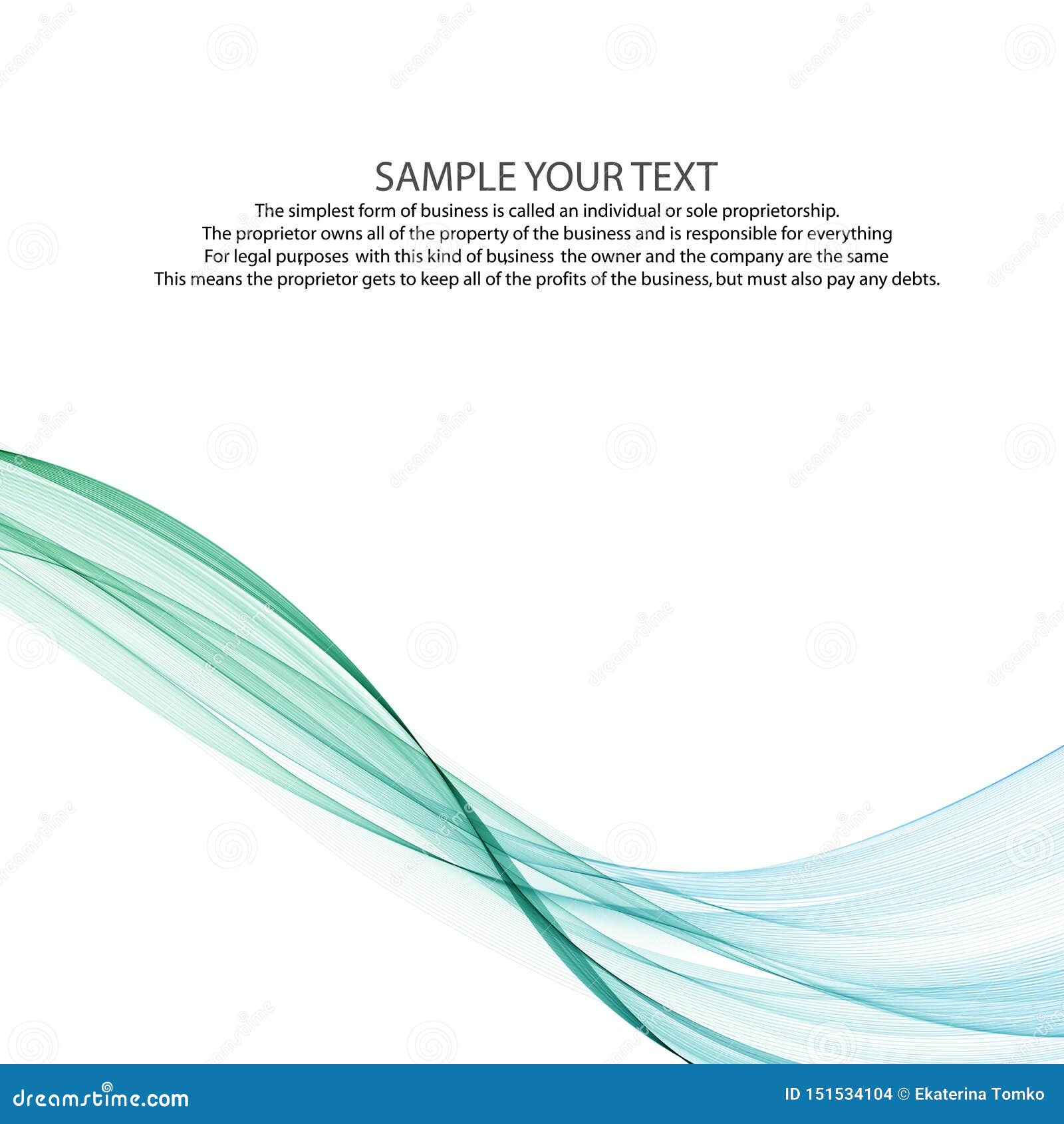Abstract Vector Background, Blue and Green Waved Lines for Brochure ...