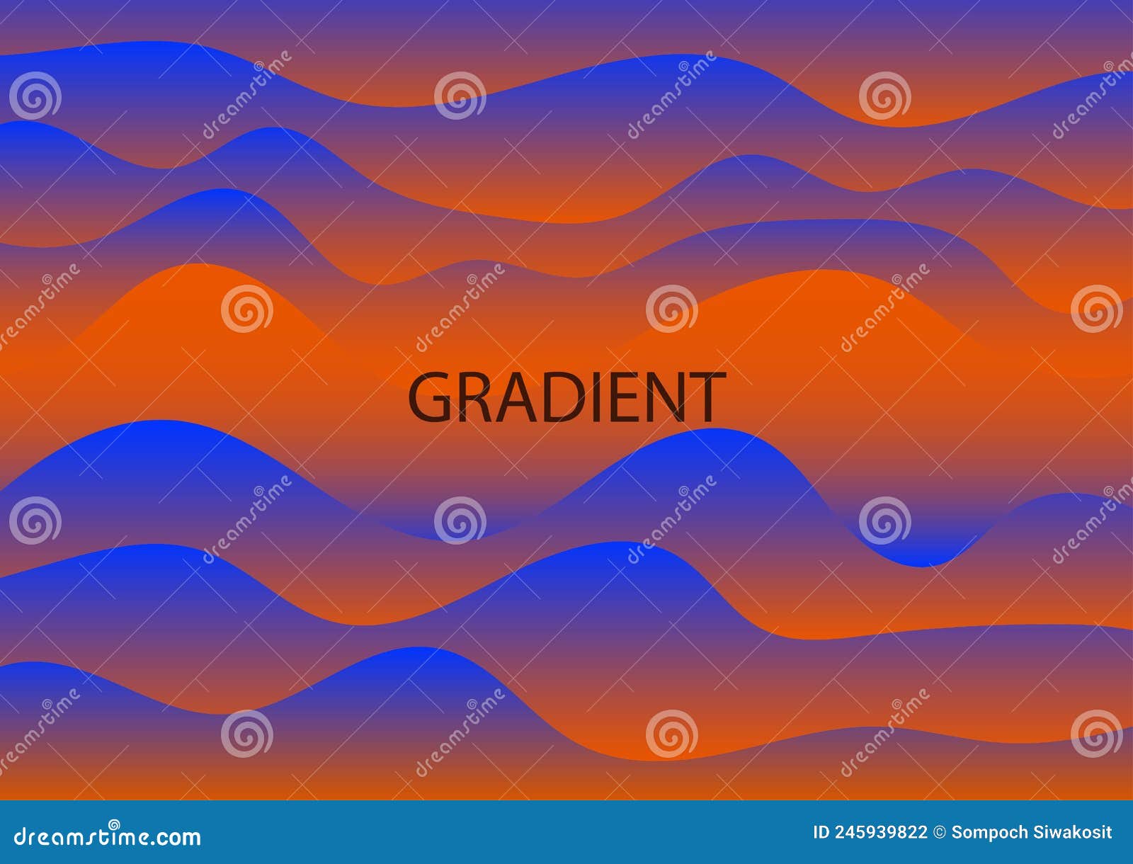 Abstract Vector Background Blue and Orange Gradient Wave Curve Pattern ...