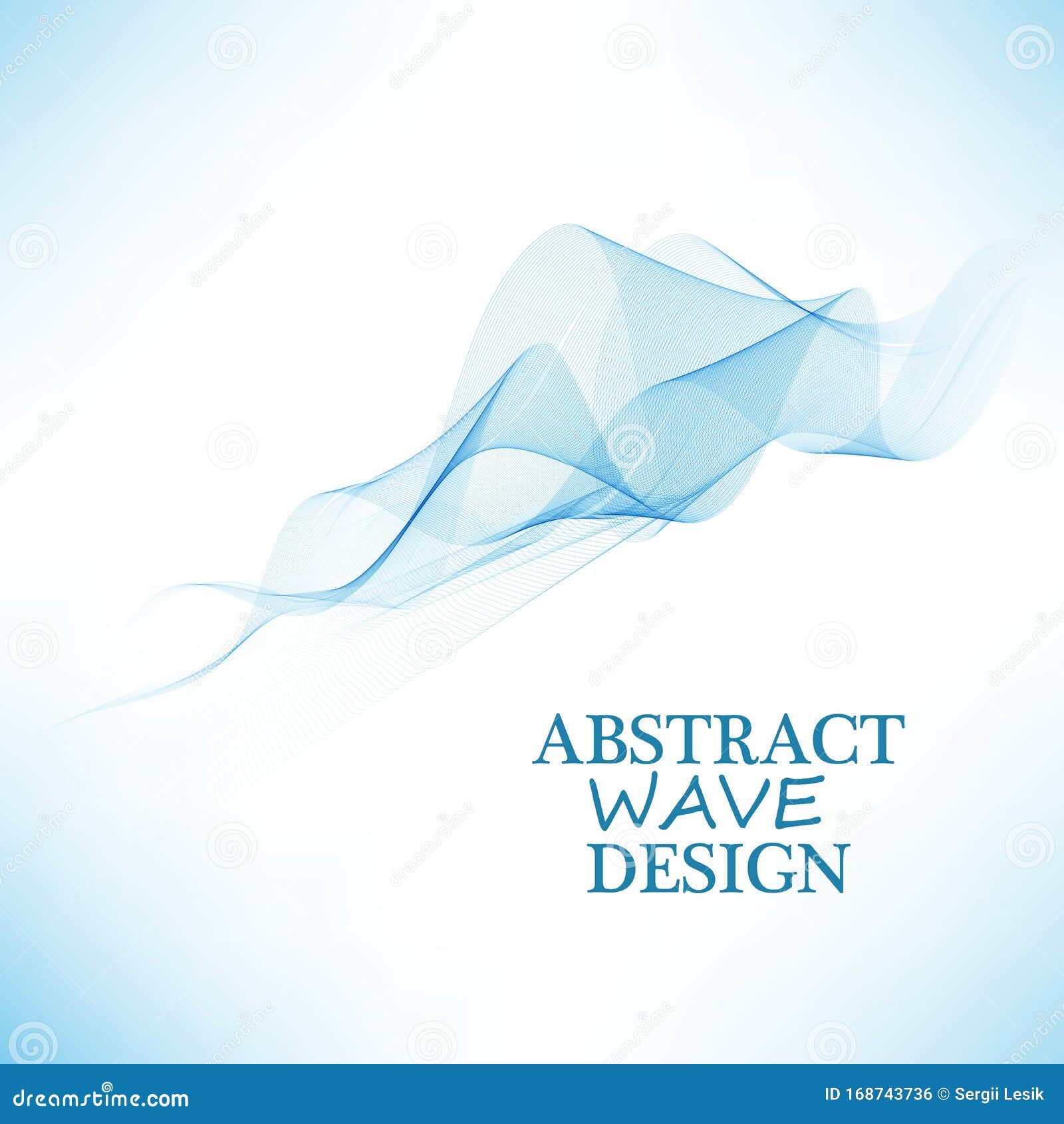 Abstract Vector Background, Blue Transparent Waved Lines. Stock Vector ...