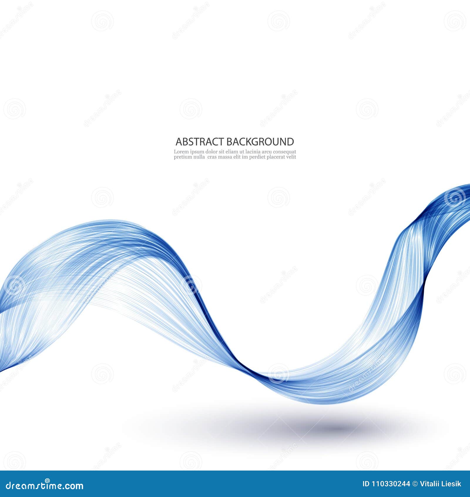 Abstract Vector Background, Blue Transparent Waved Lines For Brochure ...