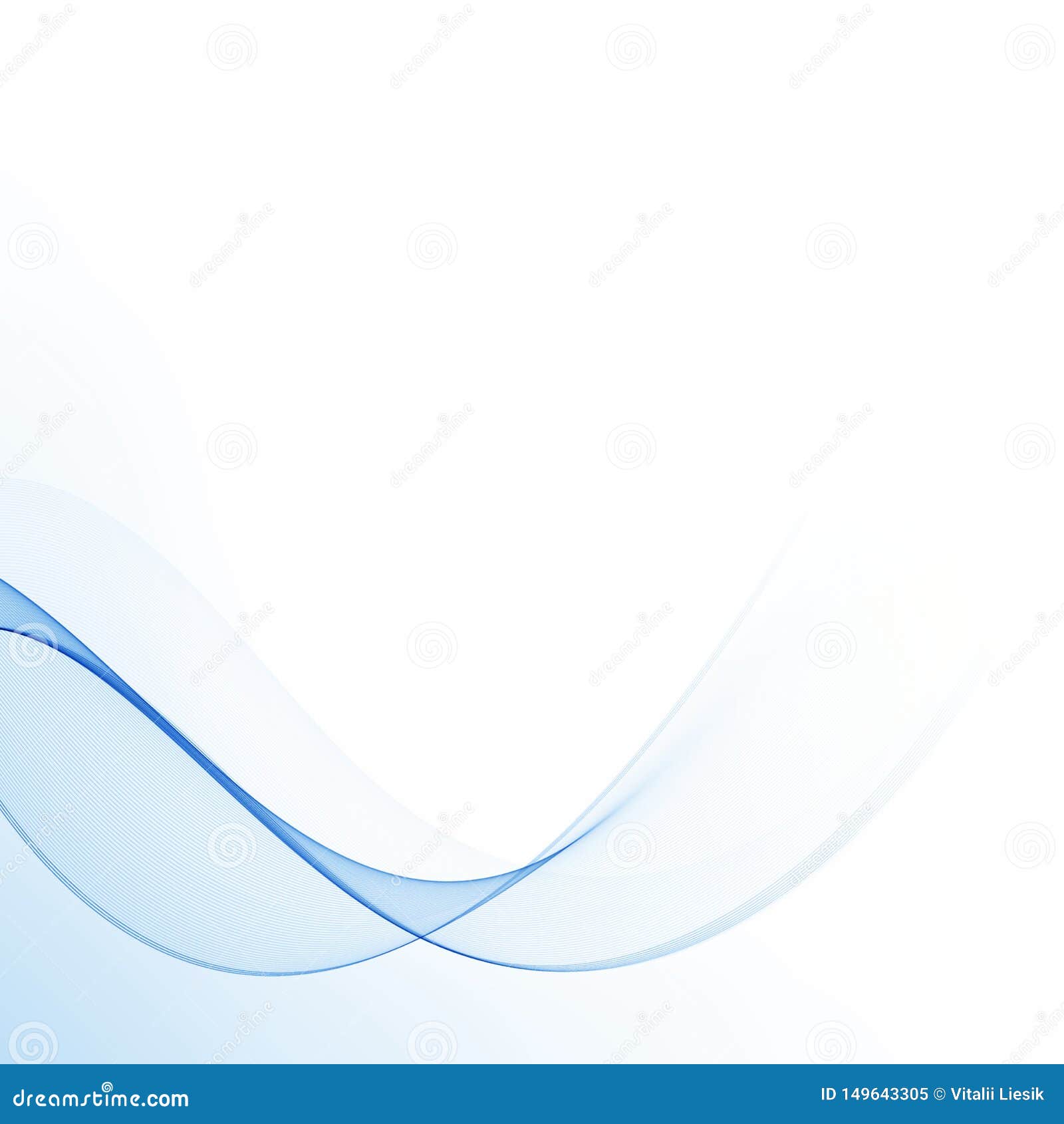 Abstract Vector Background, Blue Transparent Waved Lines for Brochure ...