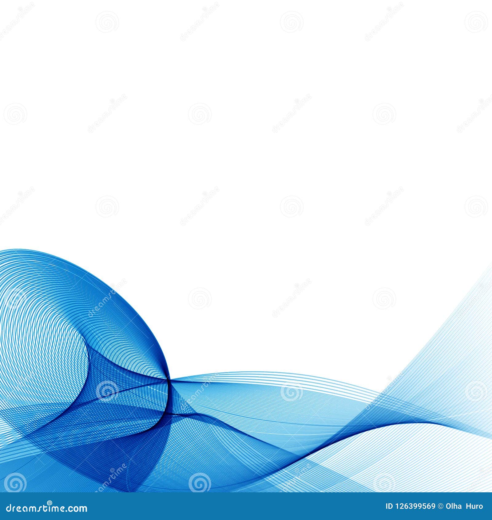 Abstract Vector Background, Blue Waved Lines for Brochure, Website ...