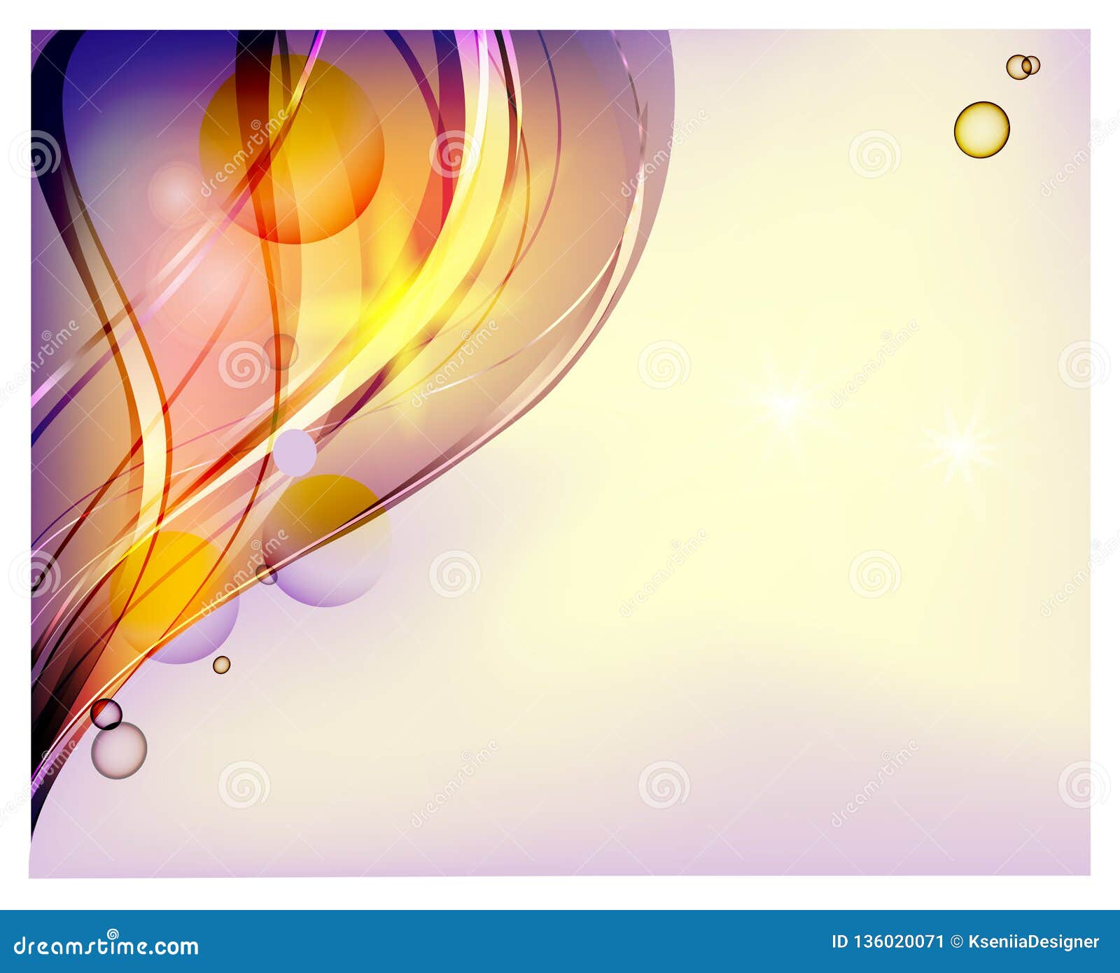 Abstract Vector Background. Bright Curved Waves for Advertising Stock ...