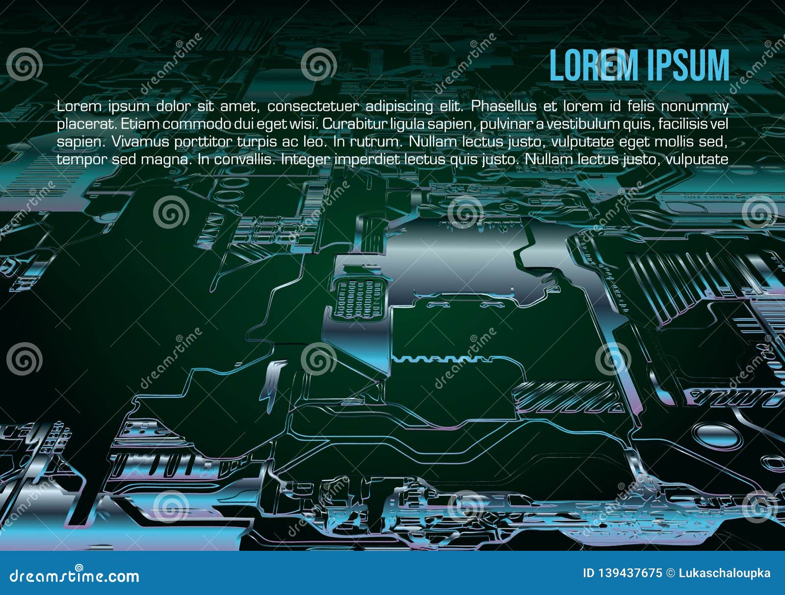 Abstract Vector Background with Circuit Board in Blue Color. Computer ...