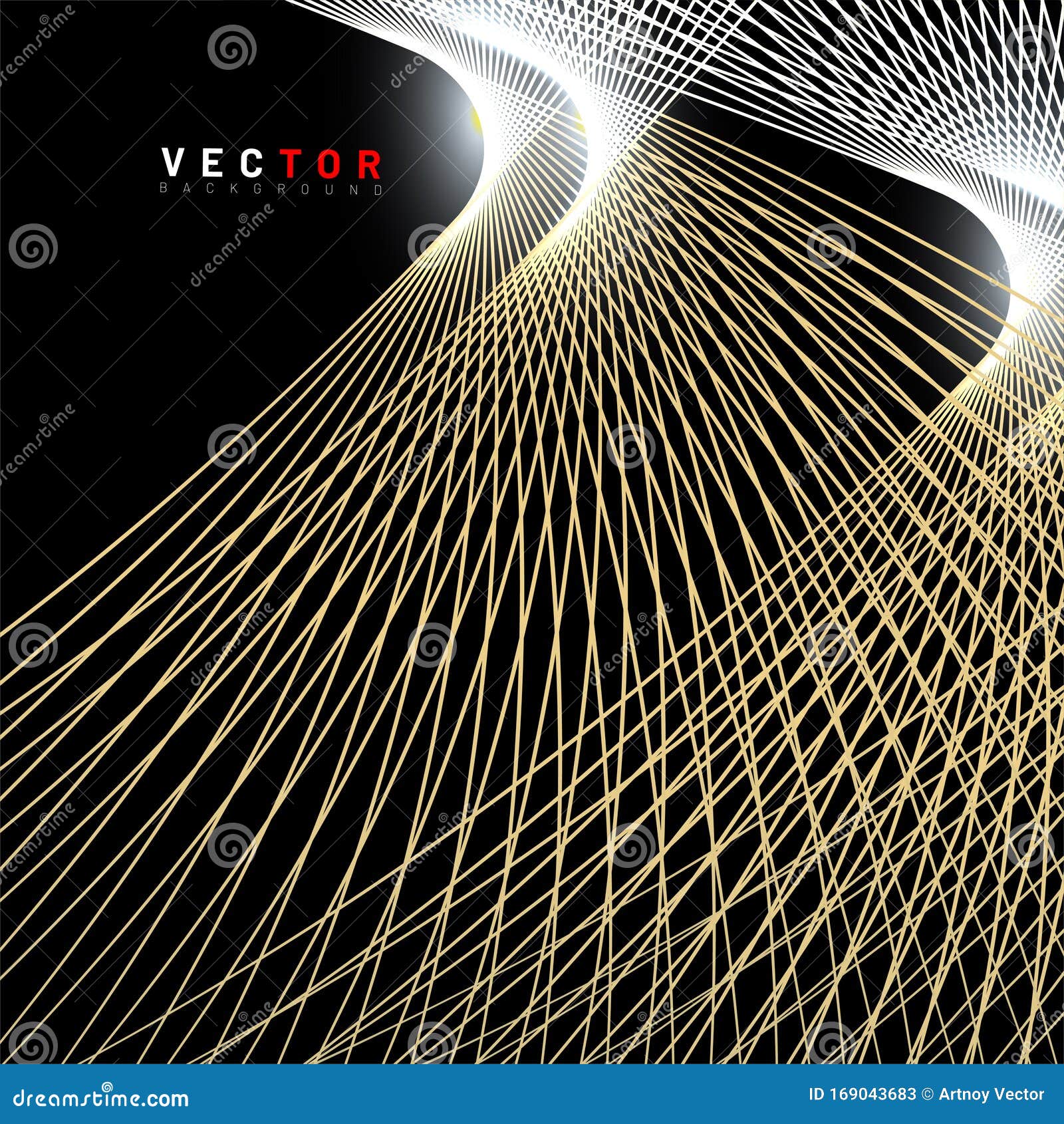 Abstract Vector Background. Curved Lines on a Black Background. Design ...