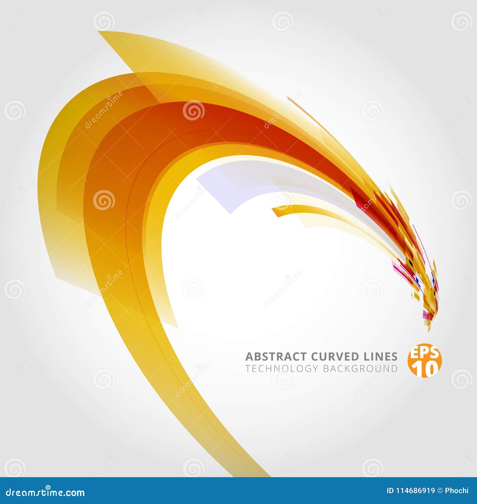 Abstract Vector Background Element in Yellow and Red Colors Curv Stock ...