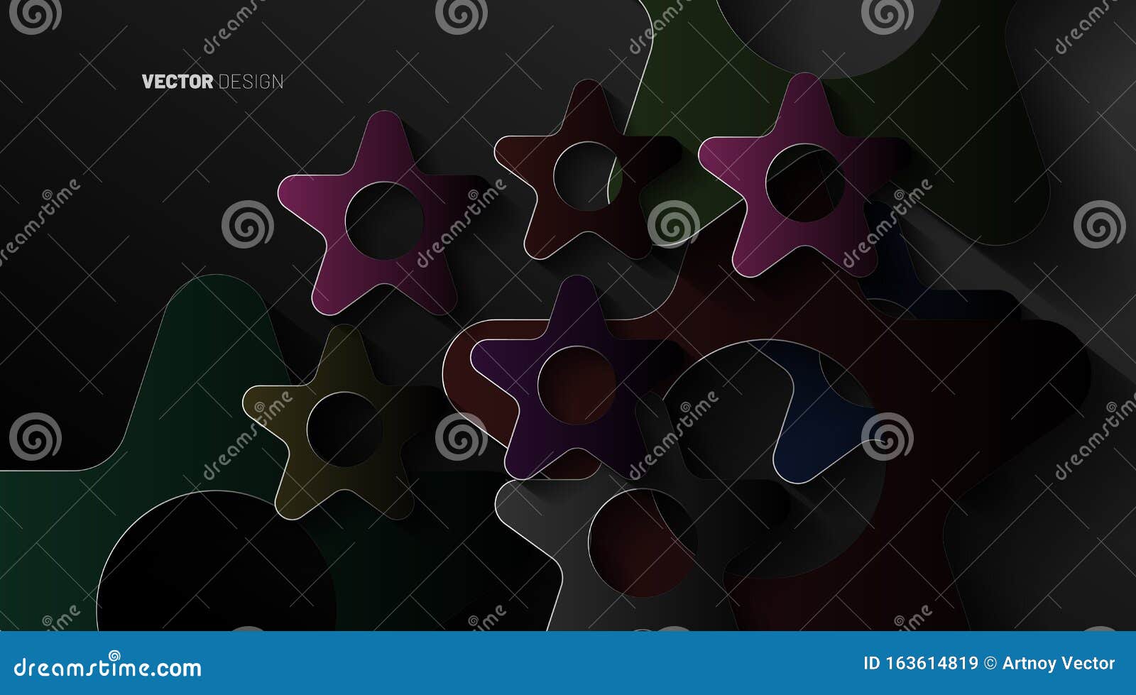 Abstract Vector Background. Geometric Star Shapes Overlap with Shadows ...