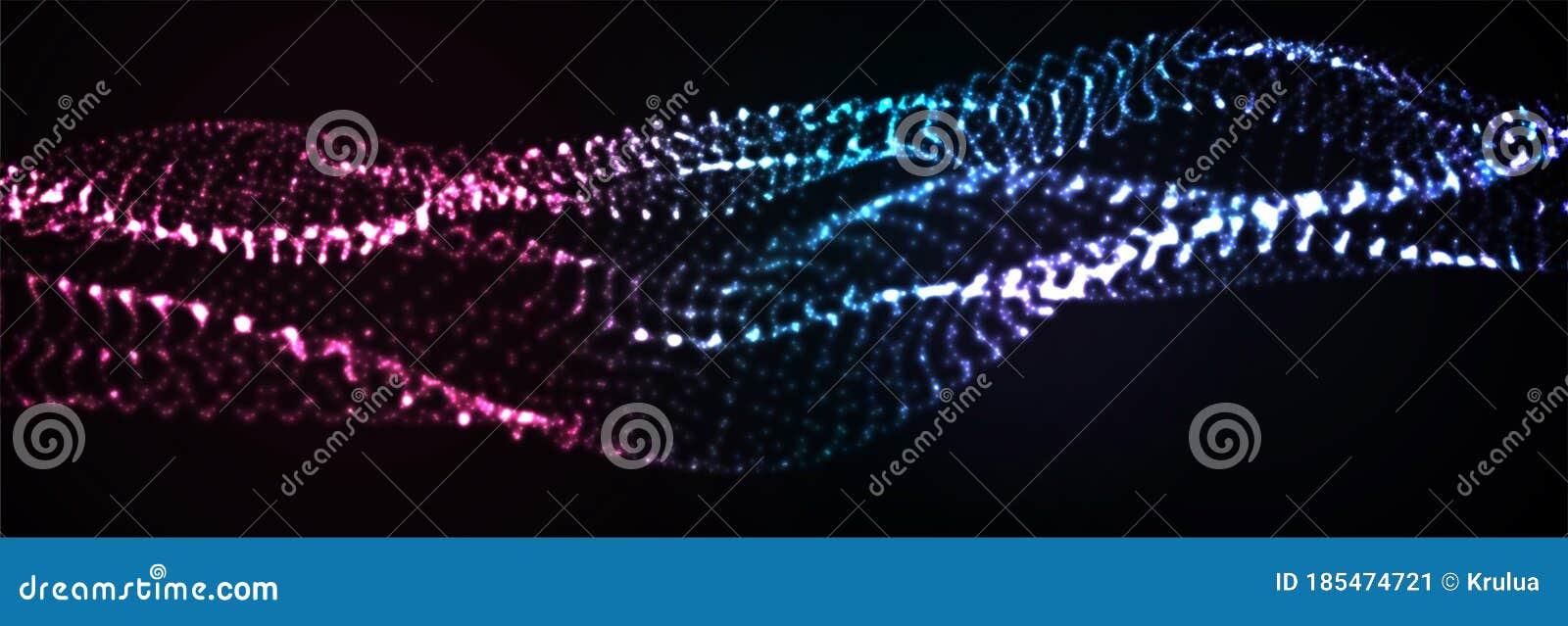 Abstract Vector Background. Glowing Particles Dynamic Flow Stock Vector - Illustration of ...