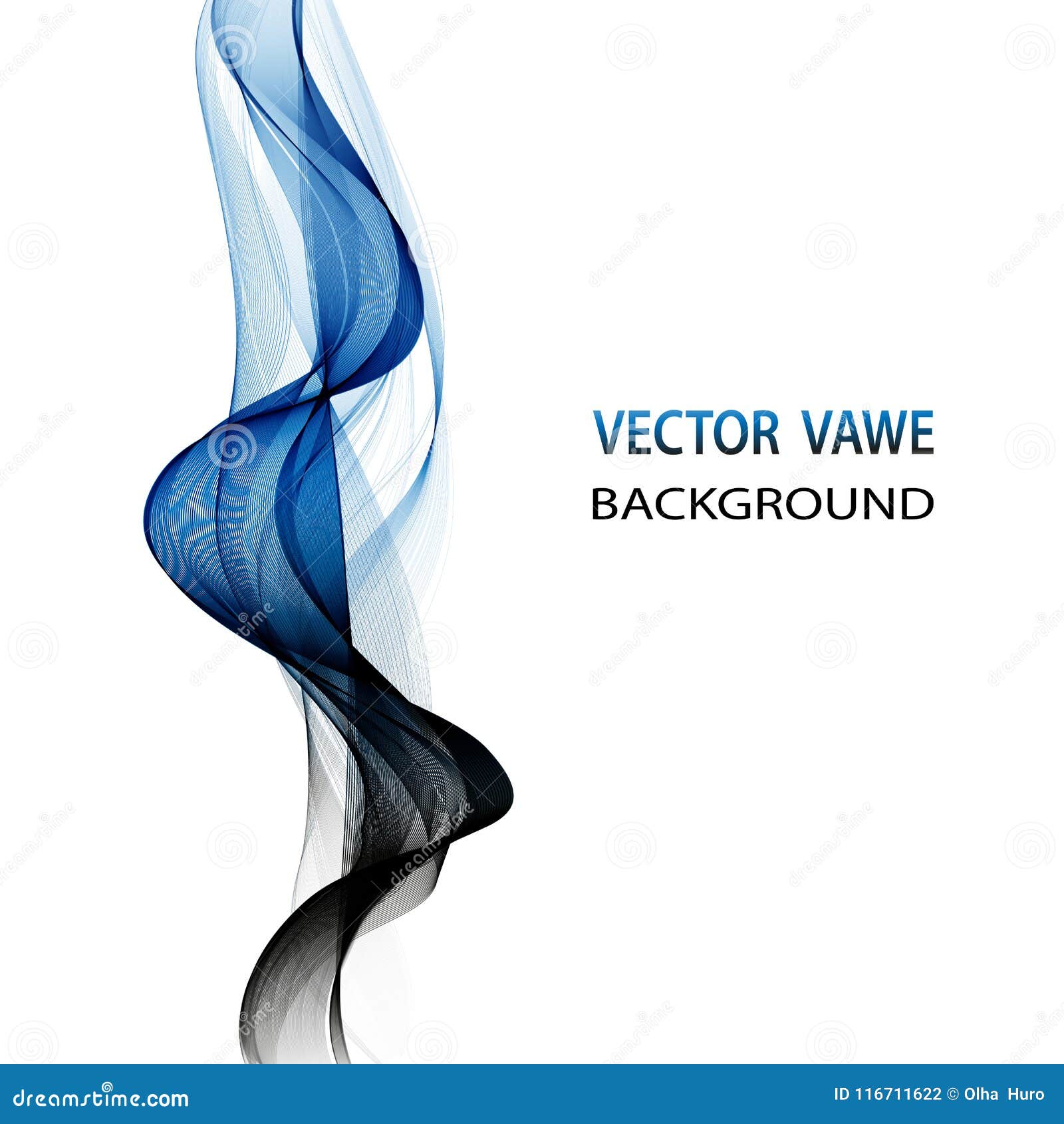 Abstract Vector Background, Gray and Blue Waved Lines for Brochure ...